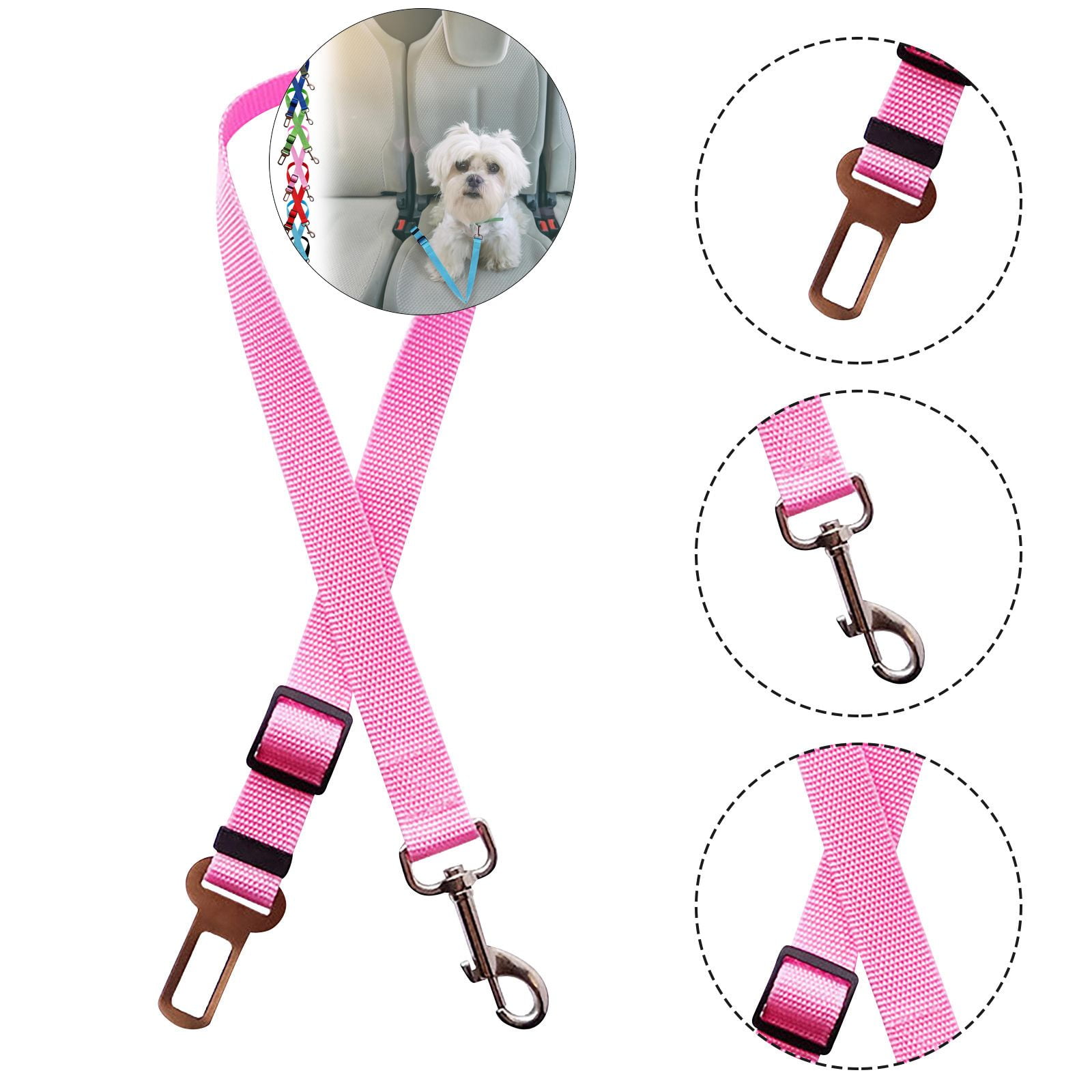 WNFJR Buy One Get One Free Dog Seat Belt for Car, Car Headrest ...