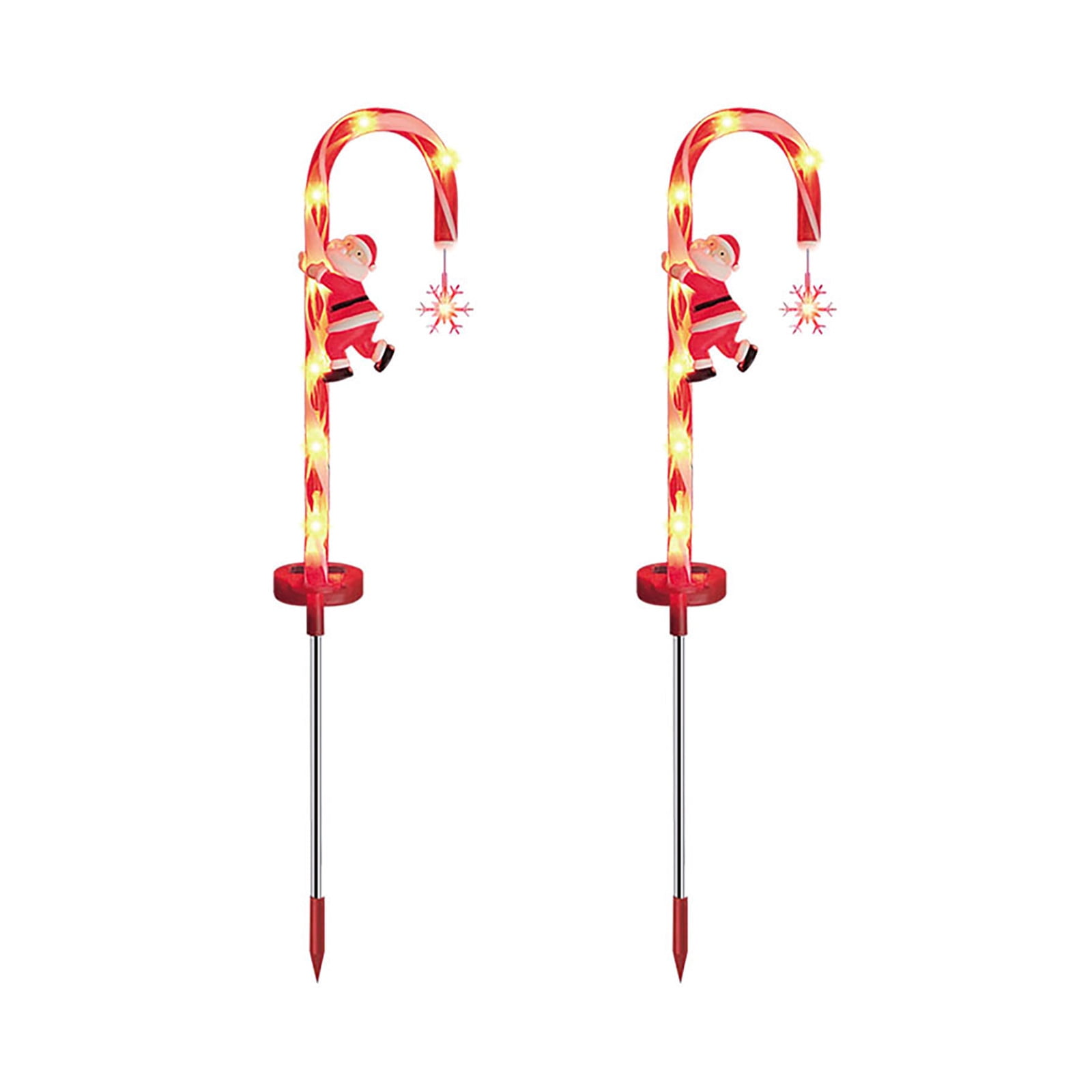 WNFJR Candy Cane Solar Lights Christams Ourdoor Decoration - 2 Pcs ...