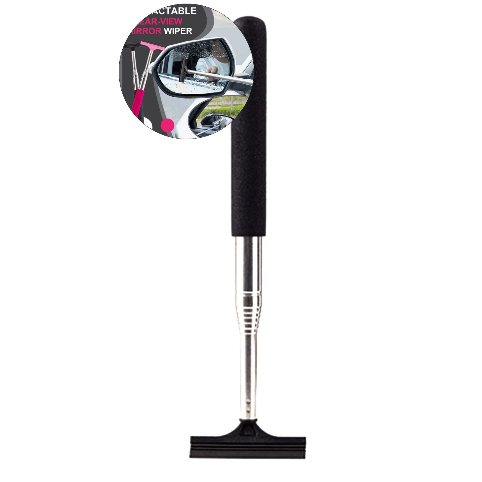 WNFJR Car Rearview Mirror Wiper, Telescopic Squeegee for Auto Glass ...