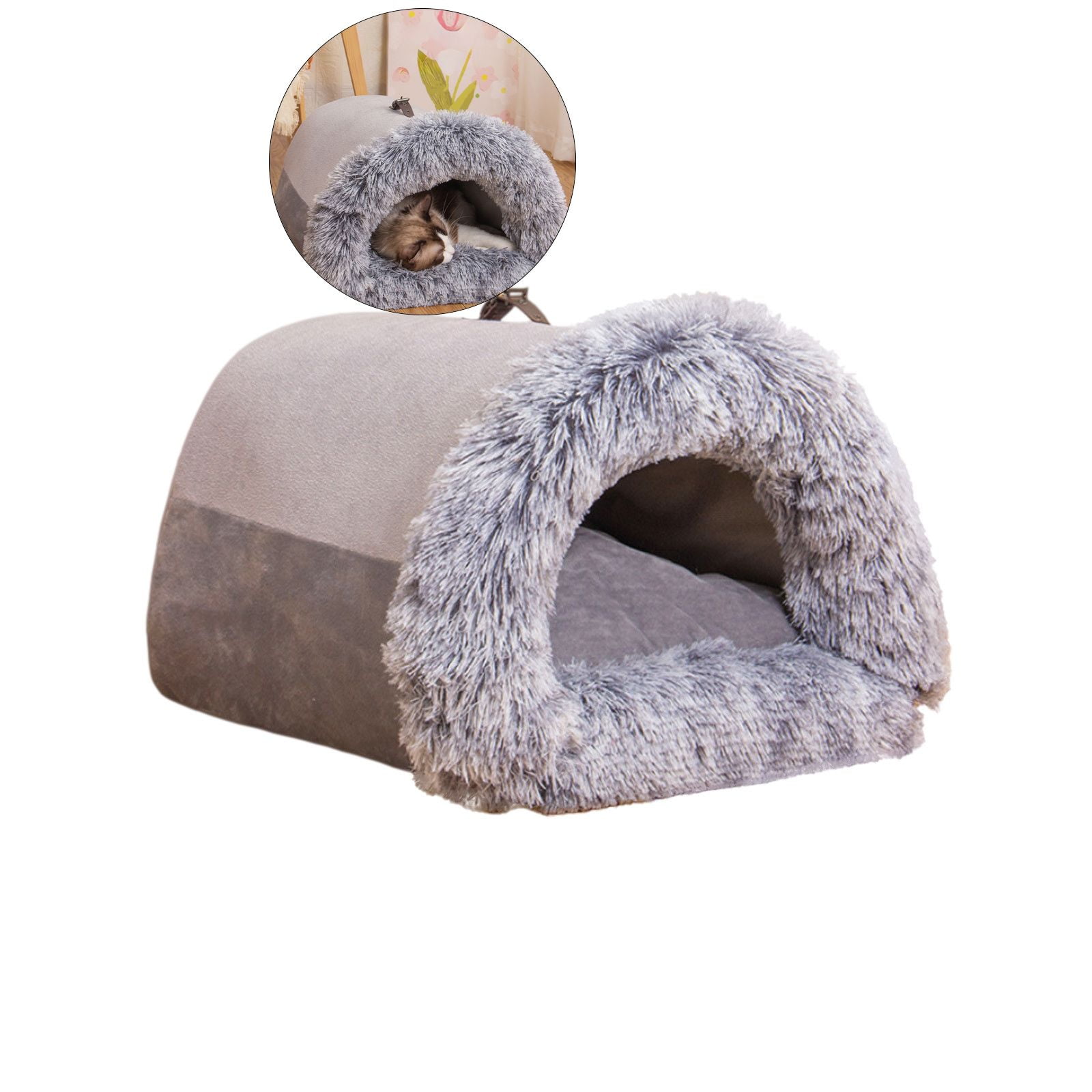 WNFJR Cat Beds for Indoor Cats - 2 in 1 Cat Cave for Kittens and Small ...