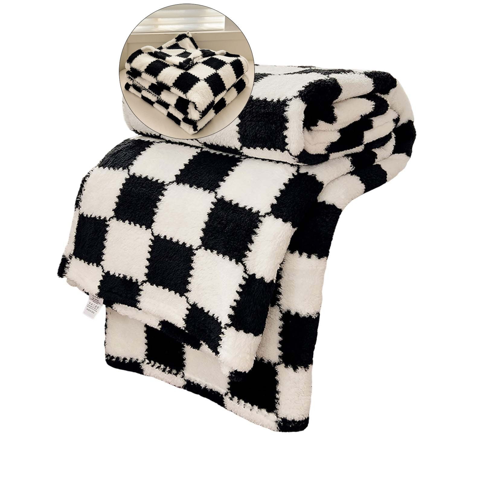WNFJR Checkered Blanket, Soft Cozy Checkered Throw Blanket, Warm Fluffy ...