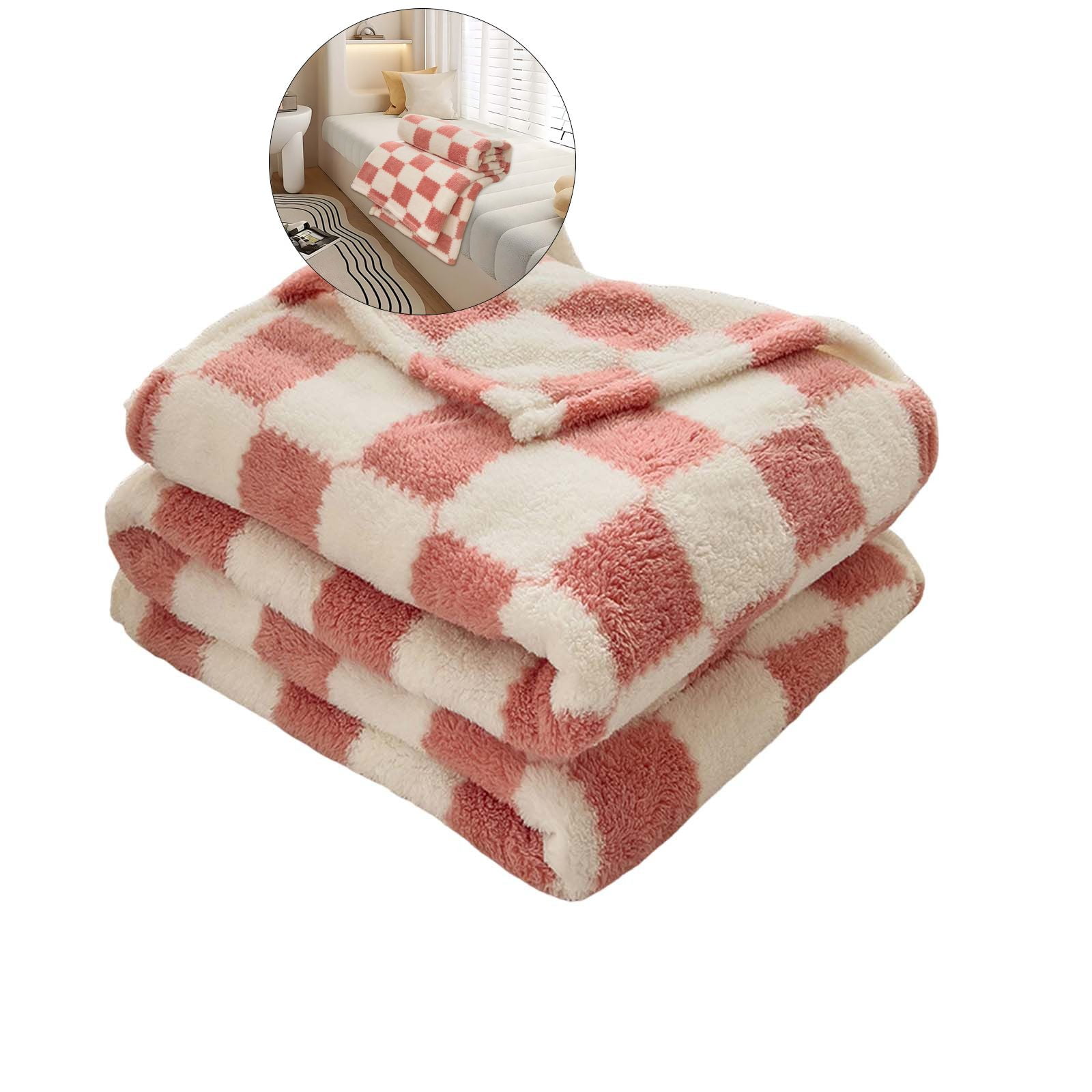 WNFJR Checkered Blanket, Soft Cozy Checkered Throw Blanket, Warm Fluffy ...