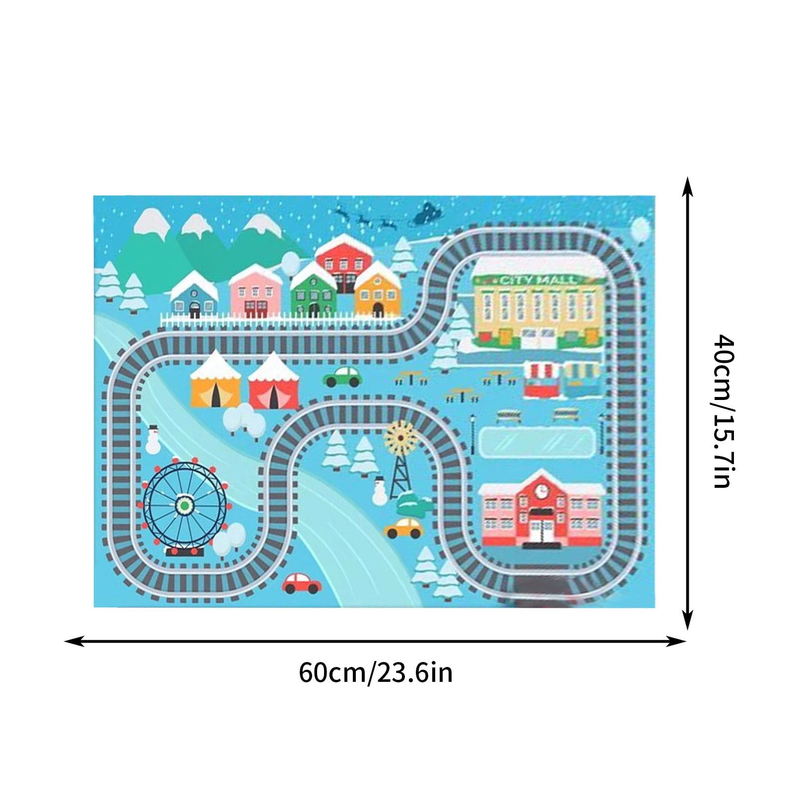 WNFJR Children's Room Cartoon Traffic Track Mat - Play Mat Rug ...