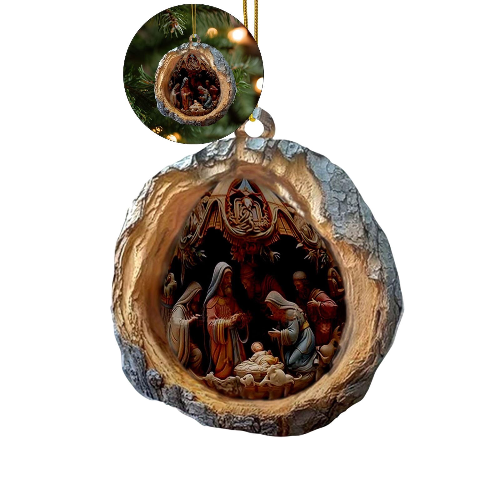 WNFJR Christmas Nativity Scene Tree Ornaments, Nativity Scene Ornaments ...