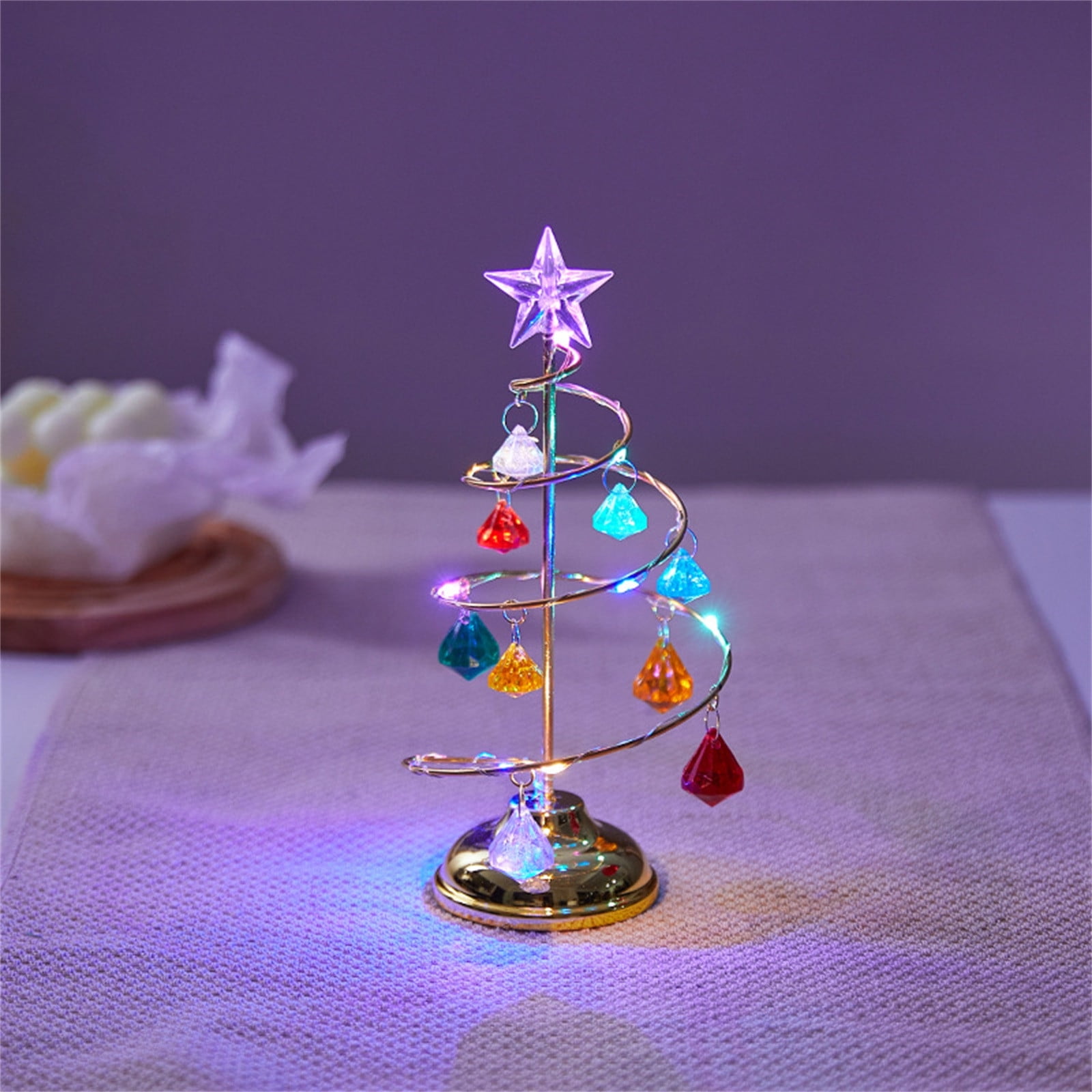 WNFJR Christmas Tree Crystal Lamp Decor Table Lamps Christmas Table ...