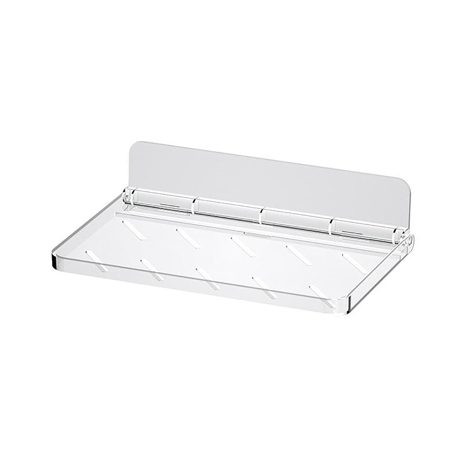 WNFJR Clear Acrylic Floating Shelf - No-Drill Wall Mounted Storage ...