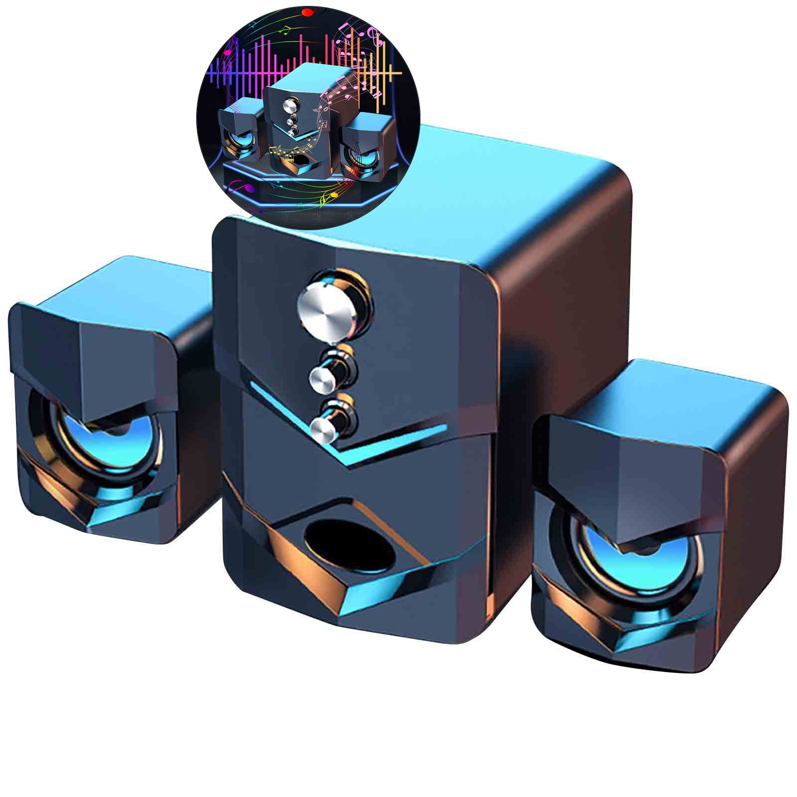 WNFJR Computer Speakers, Mini PC Speakers with Subwoofer, Desktop Speakers with RGB Lights, USB ...