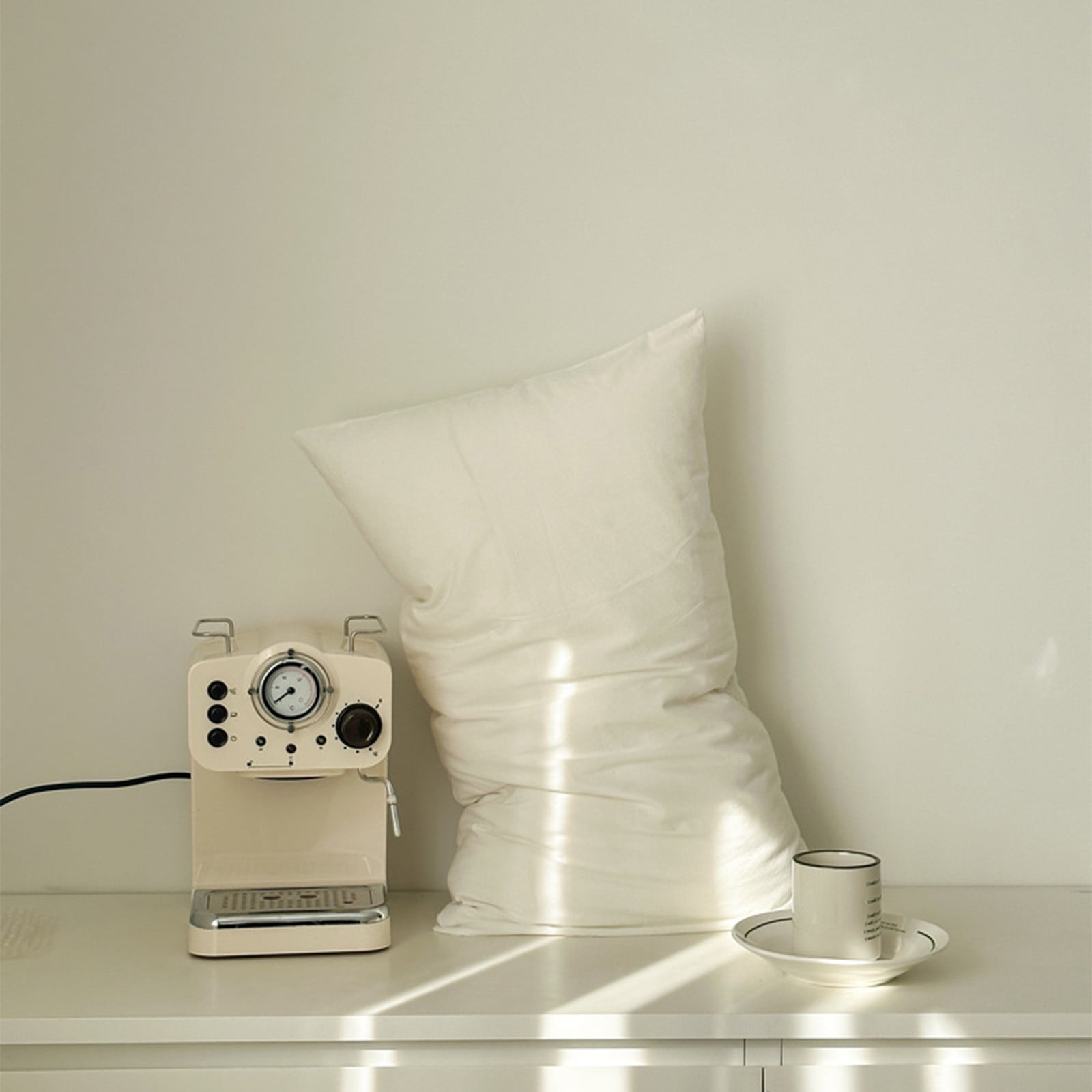 WNFJR Cotton Retro Pillowcase Cream Color Washed Cotton Pillow Cover ...