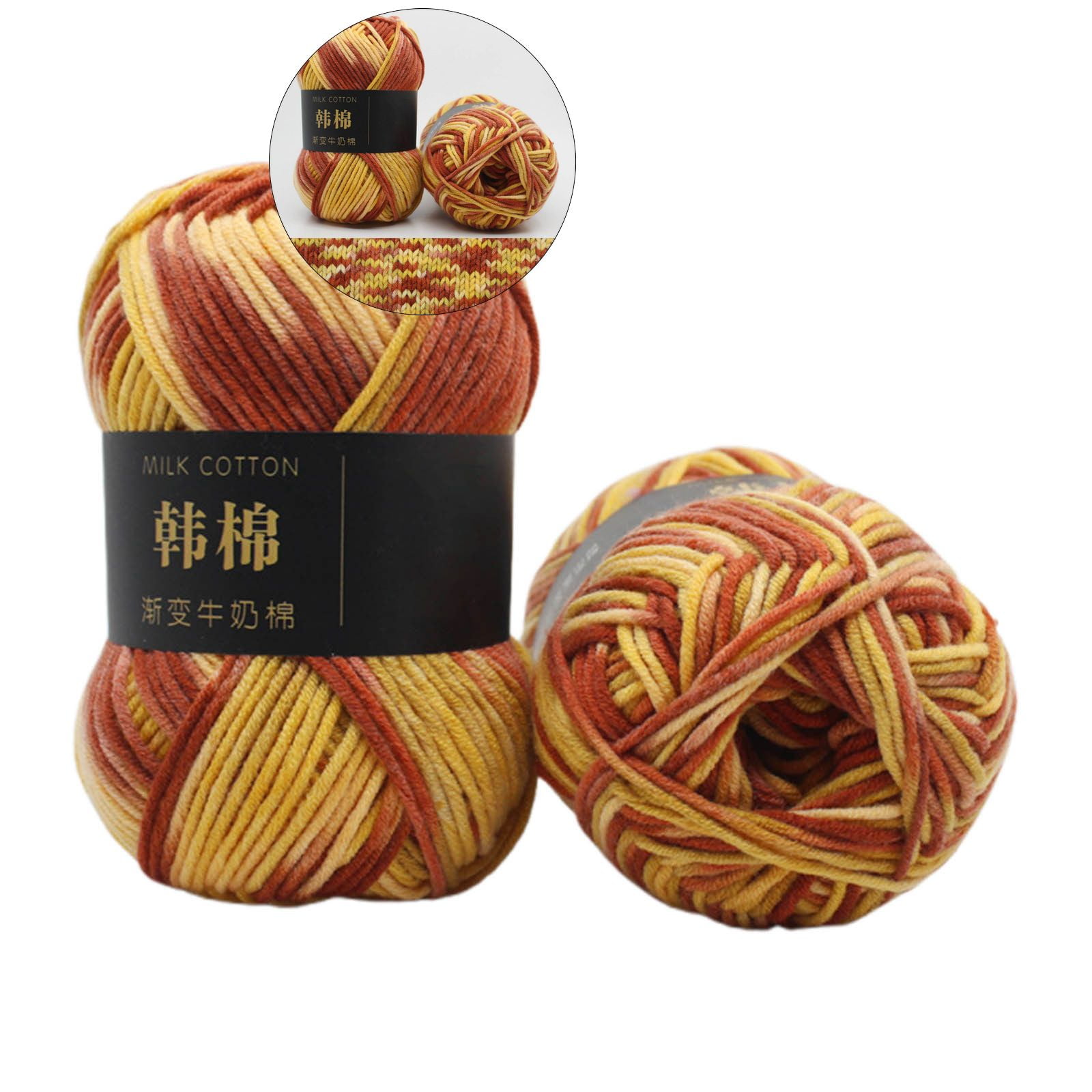WNFJR Crochet/Knitting Rainbow Yarn, Multicolor Variegated Acrylic Yarn ...