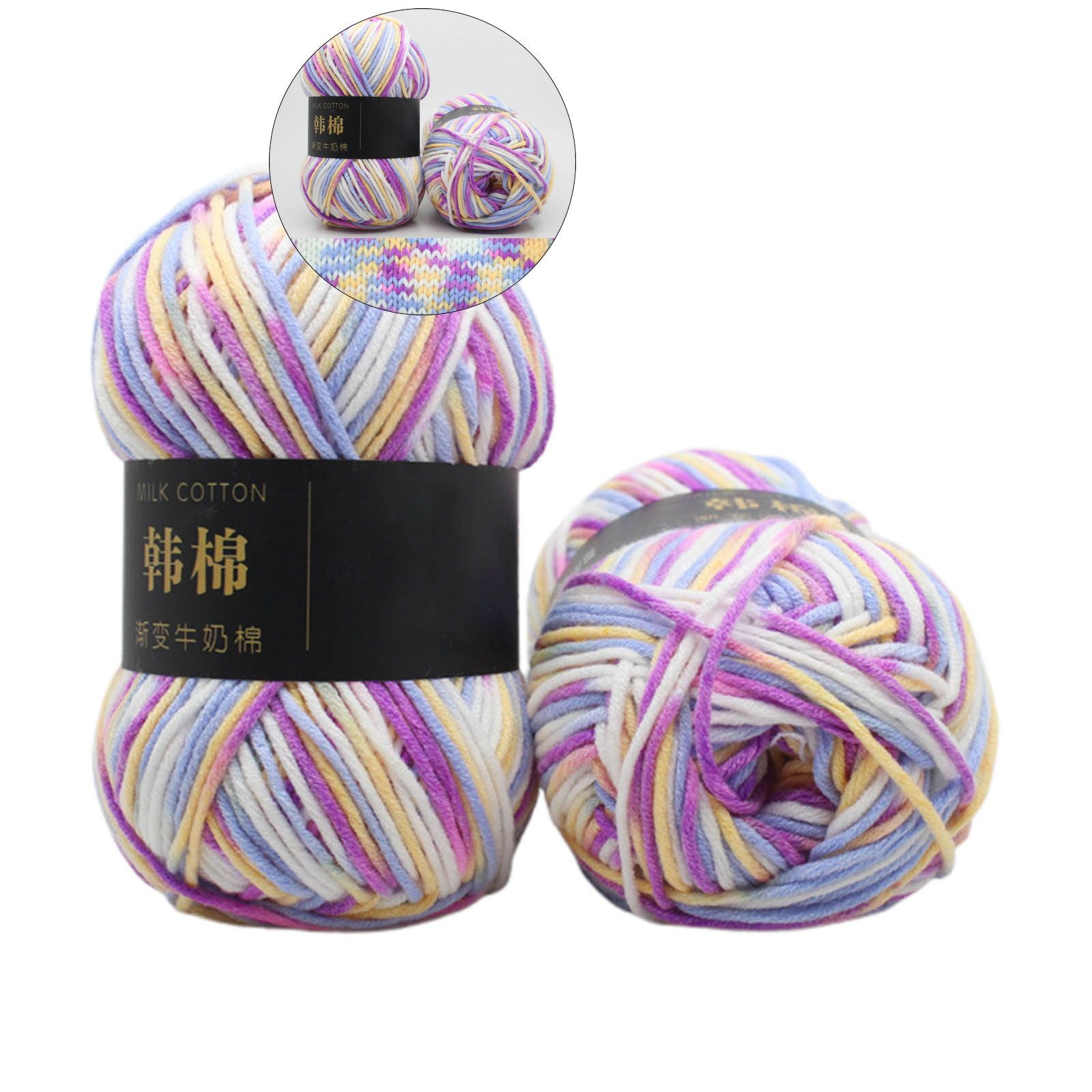 WNFJR Crochet/Knitting Rainbow Yarn, Multicolor Variegated Acrylic Yarn ...