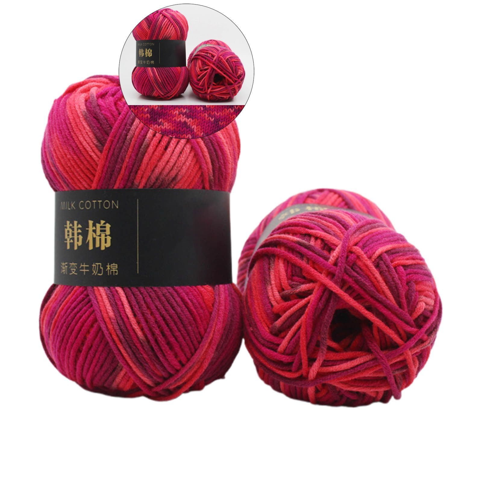 WNFJR Crochet/Knitting Rainbow Yarn, Multicolor Variegated Acrylic Yarn ...