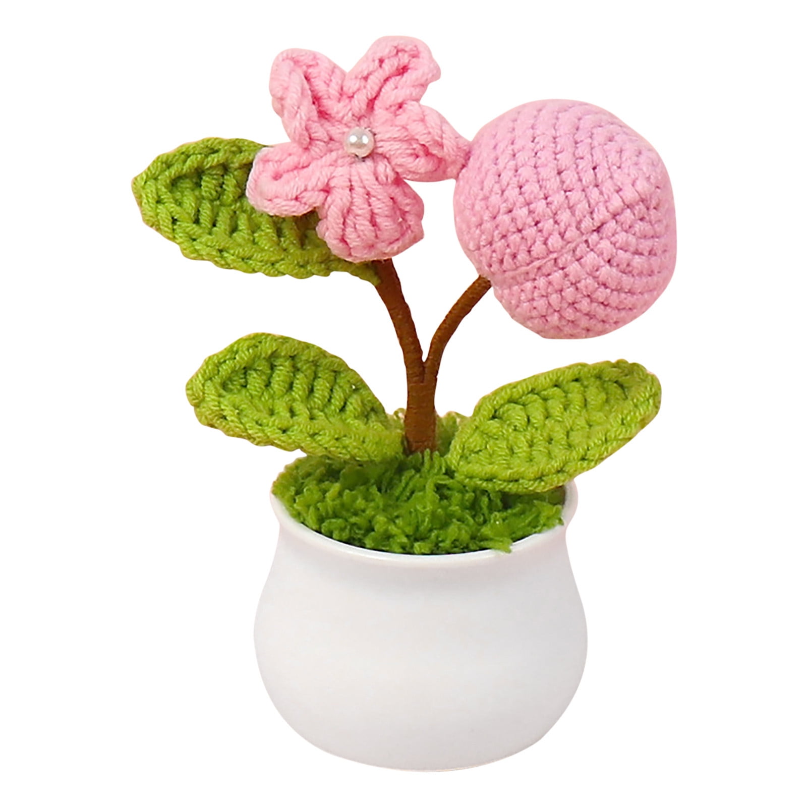 WNFJR Cute Crocheted Wool Flower Pot Ornament for Car and Home Decor ...