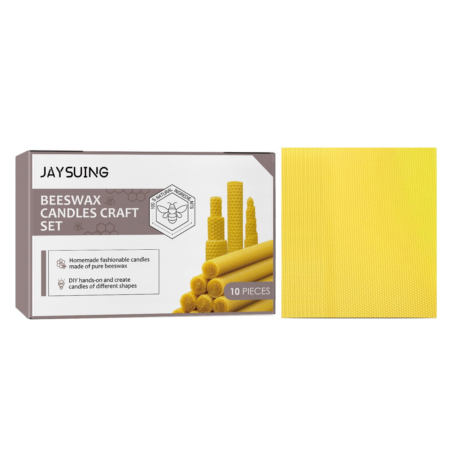 WNFJR DIY Beeswax Candle Making Set - 100% Pure European Beeswax Sheets ...