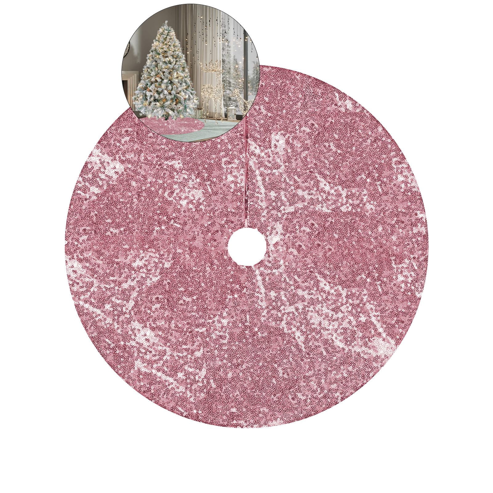 WNFJR Decorated Xmas Tree Skirt Sequined Velvet Fabric Decorations ...