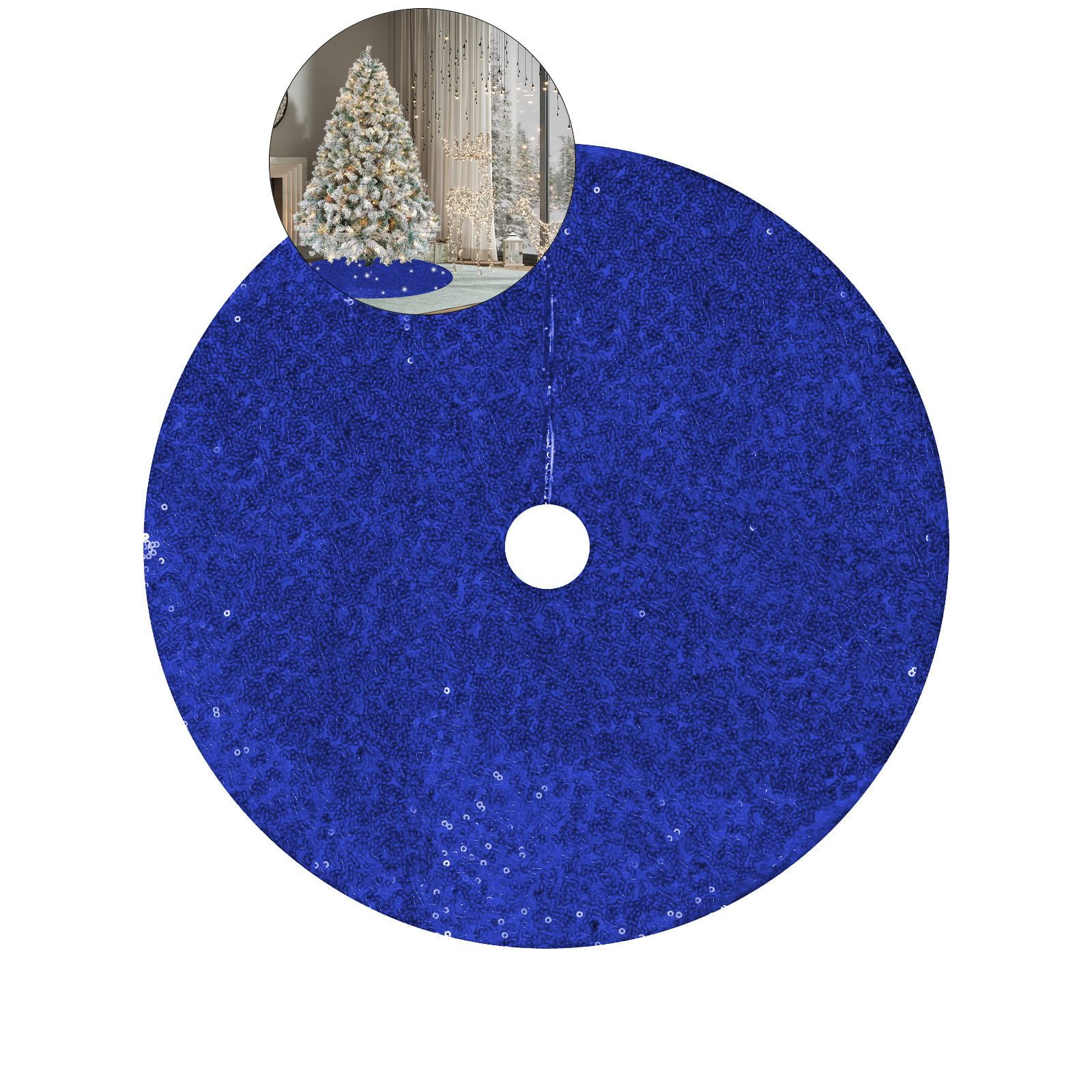 WNFJR Decorated Xmas Tree Skirt Sequined Velvet Fabric Decorations ...