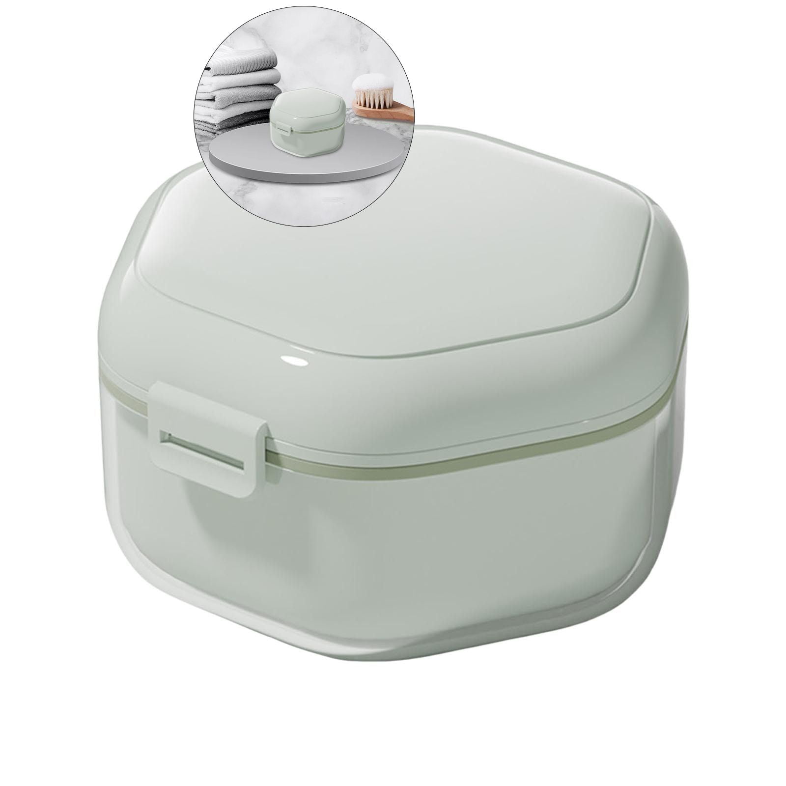 WNFJR Denture Case - Portable Leakproof False Teeth Container Denture ...