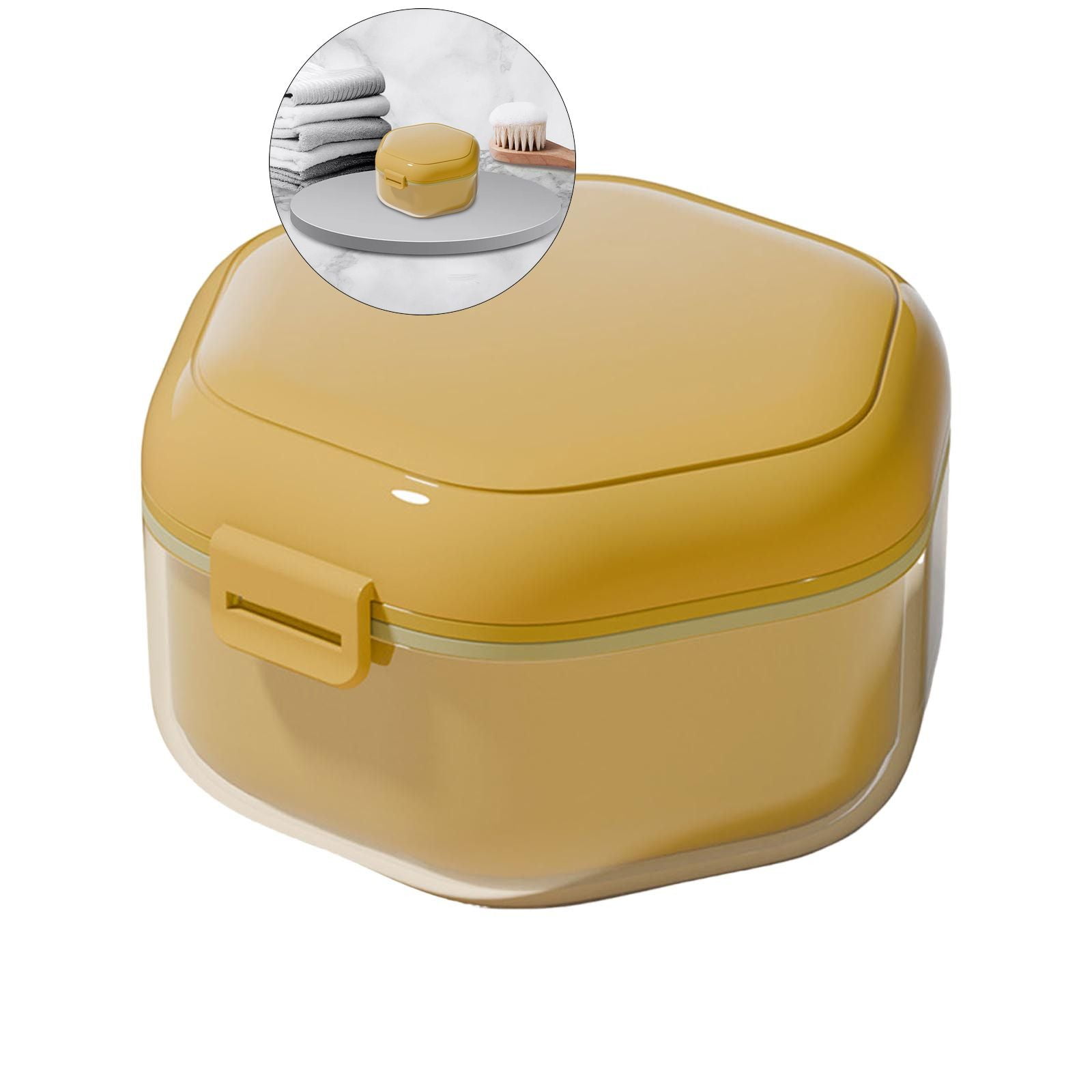 WNFJR Denture Case - Portable Leakproof False Teeth Container Denture ...