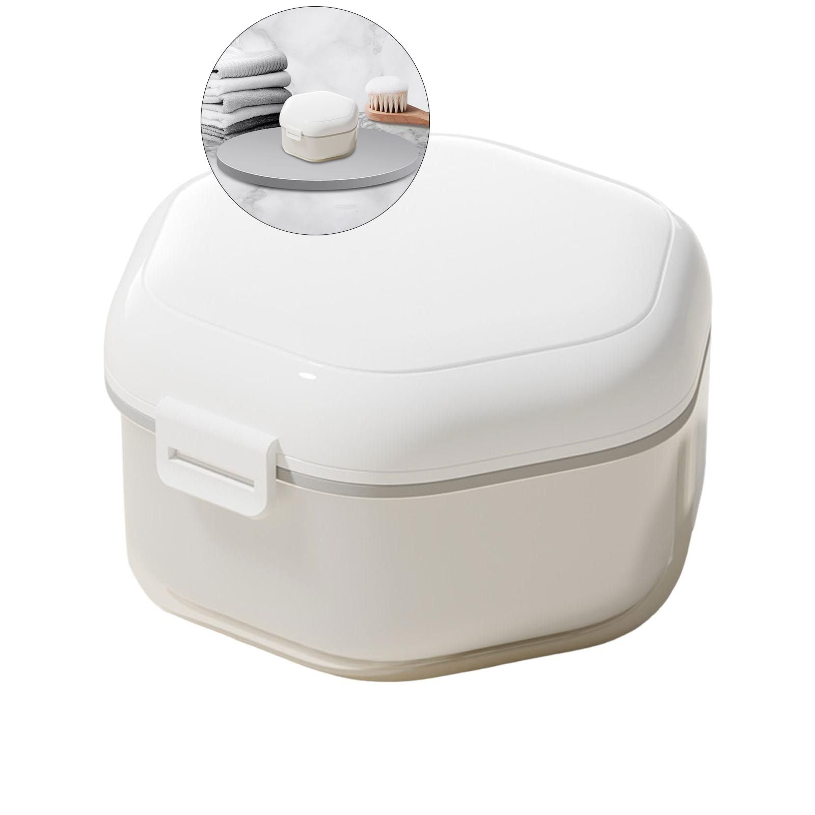 WNFJR Denture Case - Portable Leakproof False Teeth Container Denture ...