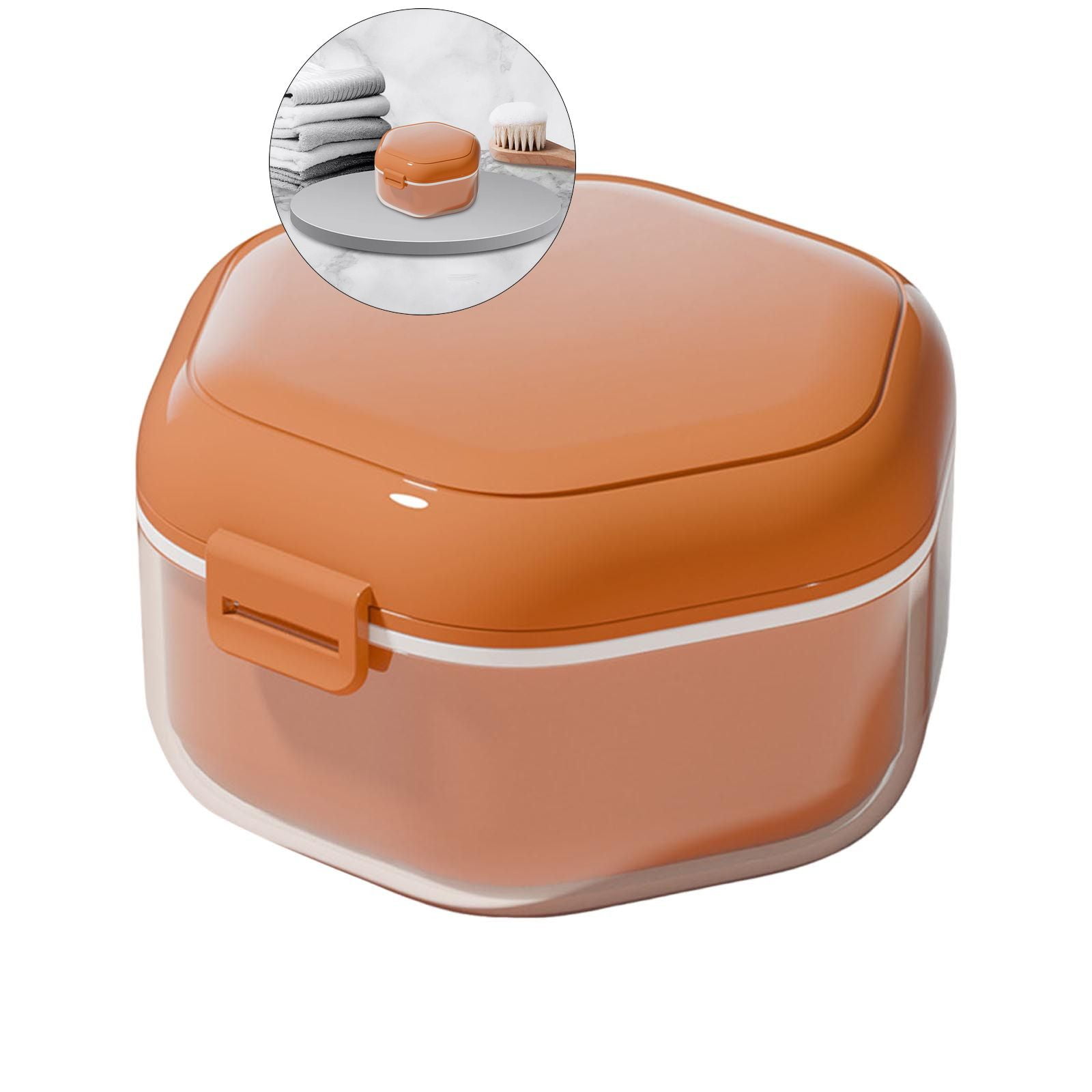 WNFJR Denture Case - Portable Leakproof False Teeth Container Denture ...