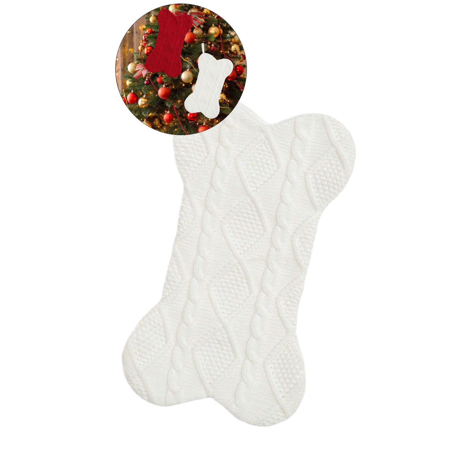 WNFJR Dog Christmas Stocking, Knit Christmas Stocking for Dogs, Bone ...