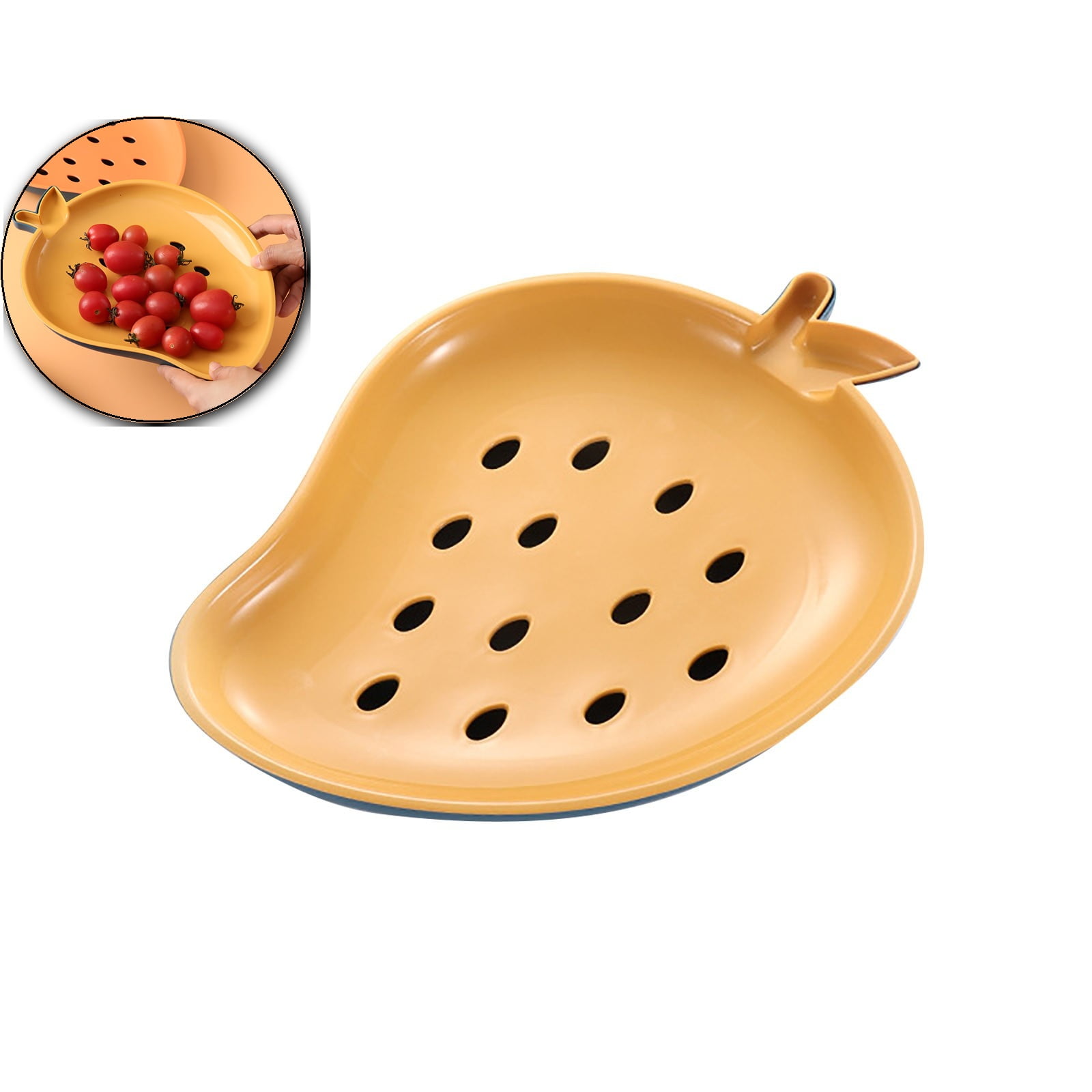 WNFJR Double-layer Fruit Drain Plates Cute Shape Kitchen Fruit Drainers ...