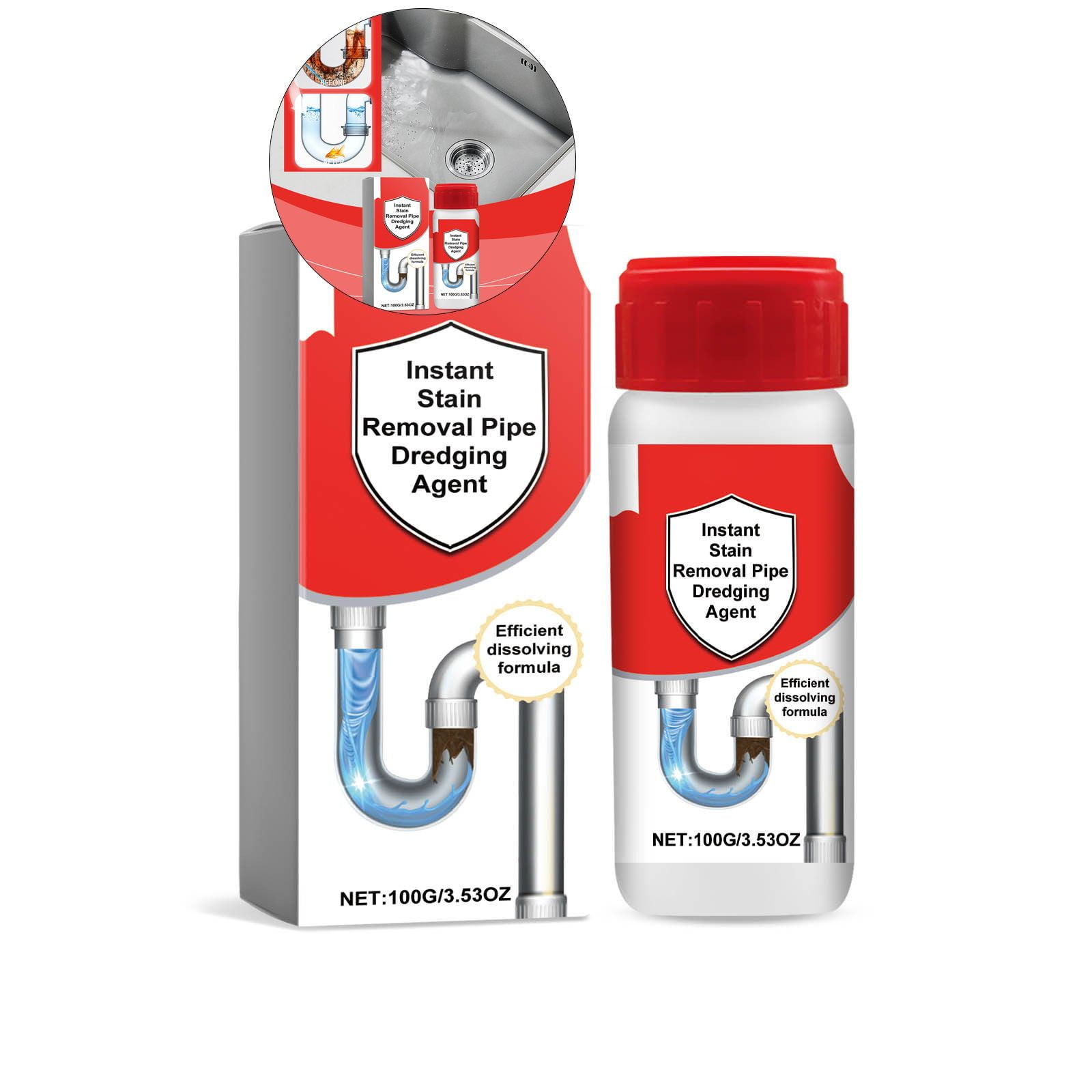 WNFJR Drain Cleaner - for Sink, Dredge, Pipeline, Bathroom, Tub, Toilet ...