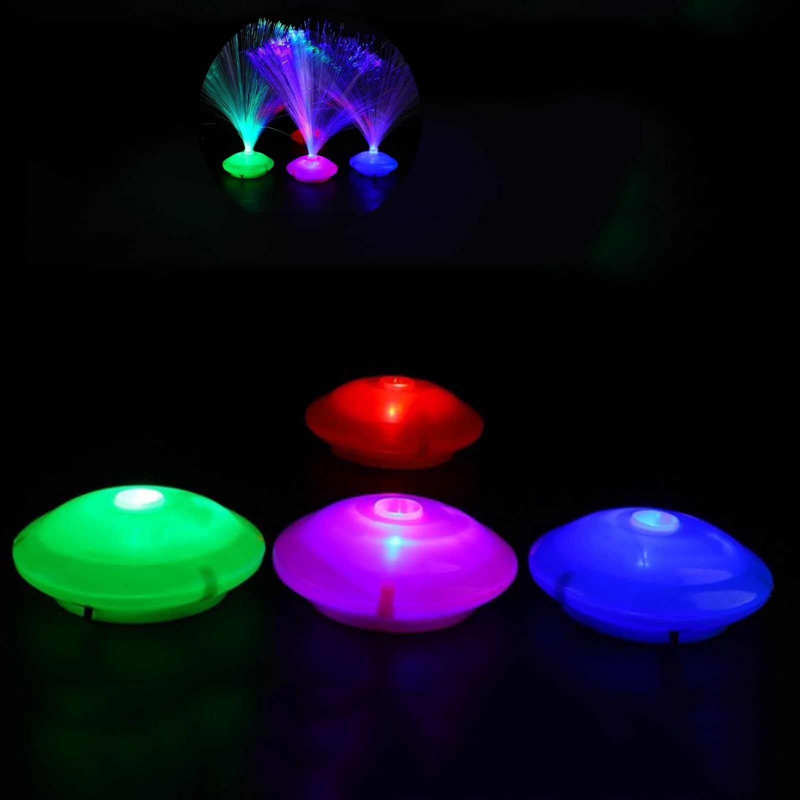 WNFJR Fiber Optic Lamp Multicolored Centerpiece Optic Lights Battery ...
