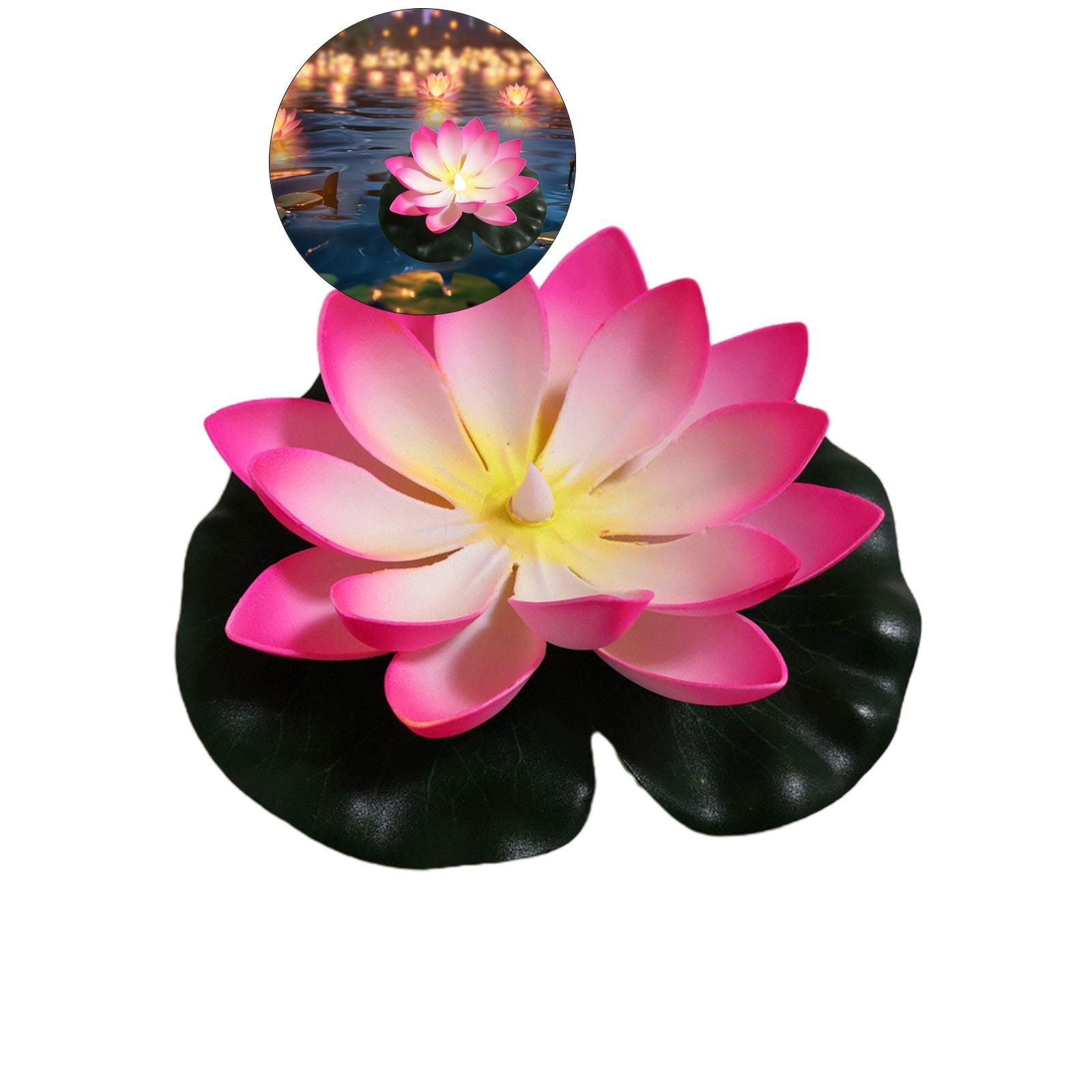 WNFJR Floating Lights Lotus Floating Lanterns Lifelike Artificial ...
