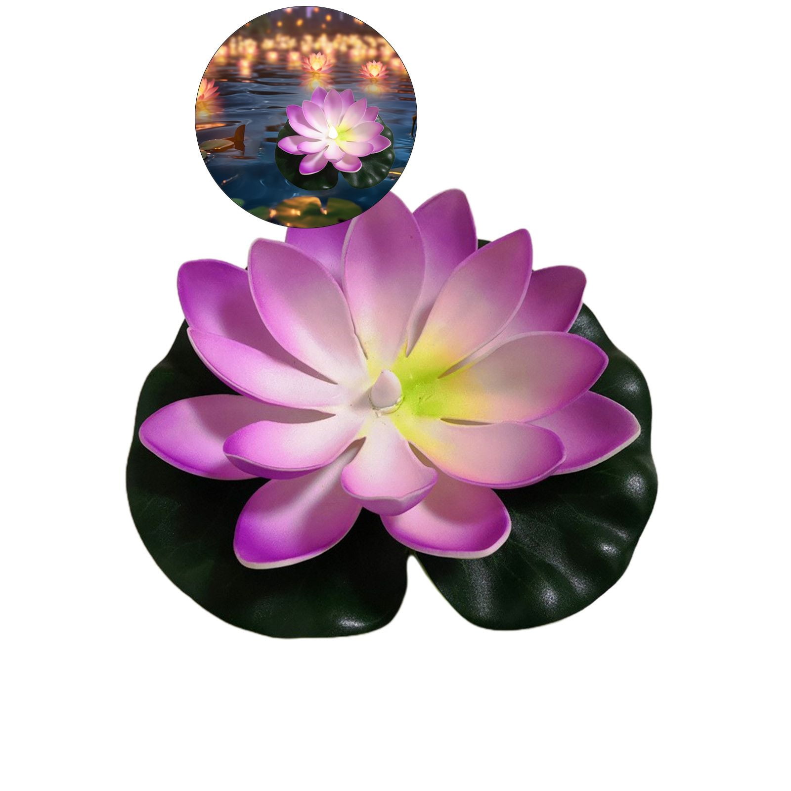 WNFJR Floating Lights Lotus Floating Lanterns Lifelike Artificial ...