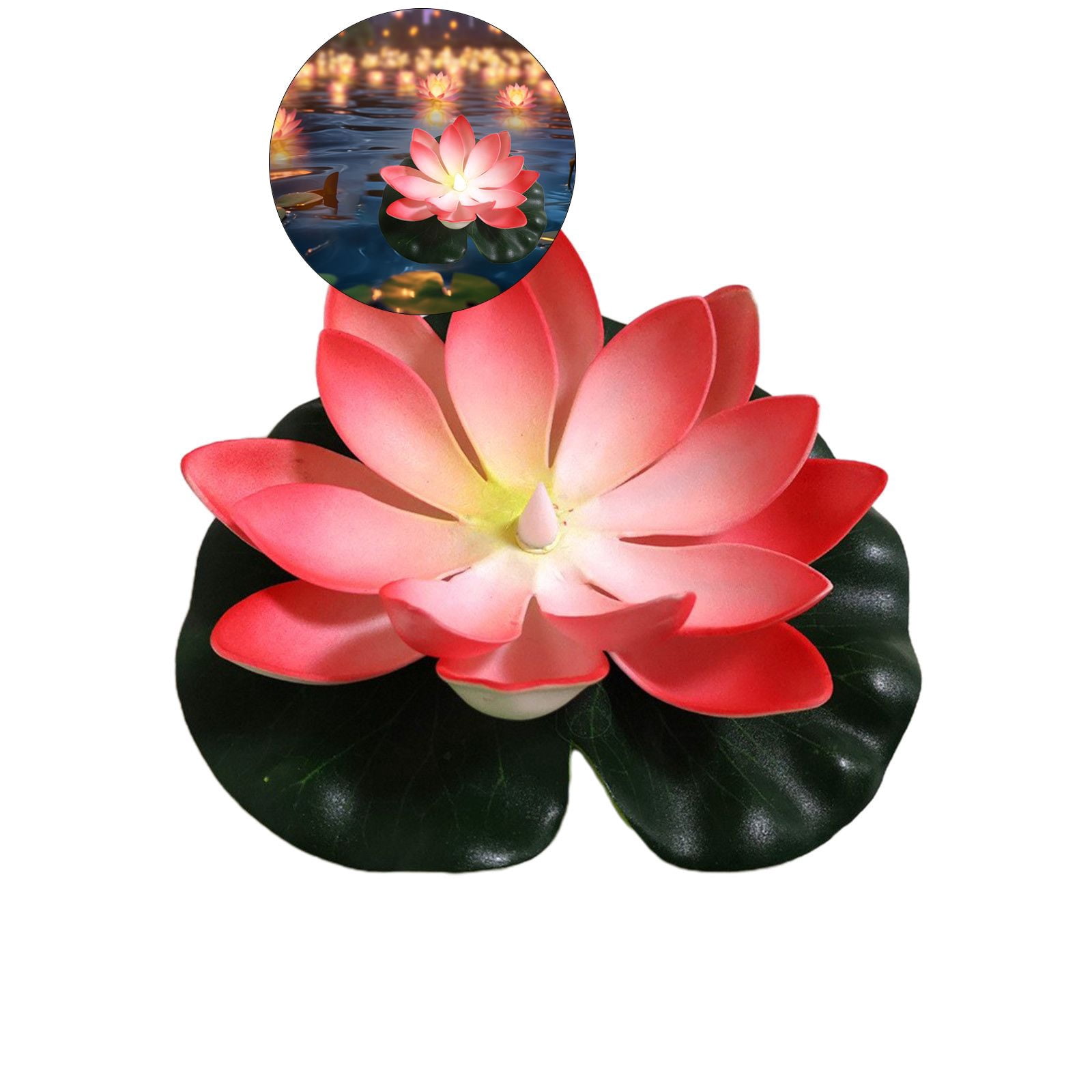 WNFJR Floating Lights Lotus Floating Lanterns Lifelike Artificial ...
