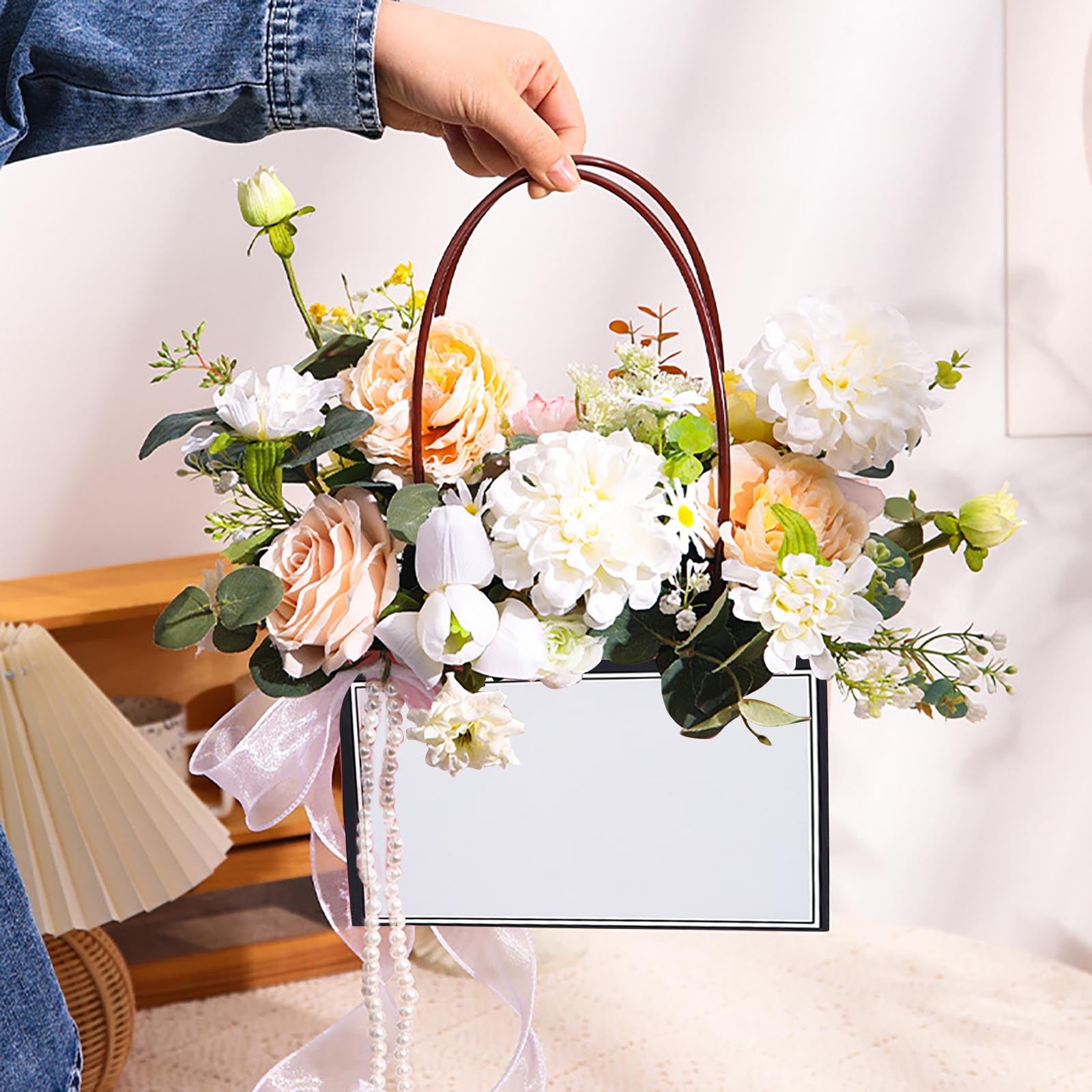 WNFJR Flower Shop Bouquet Packaging: Kraft Paper Bags, Waterproof ...