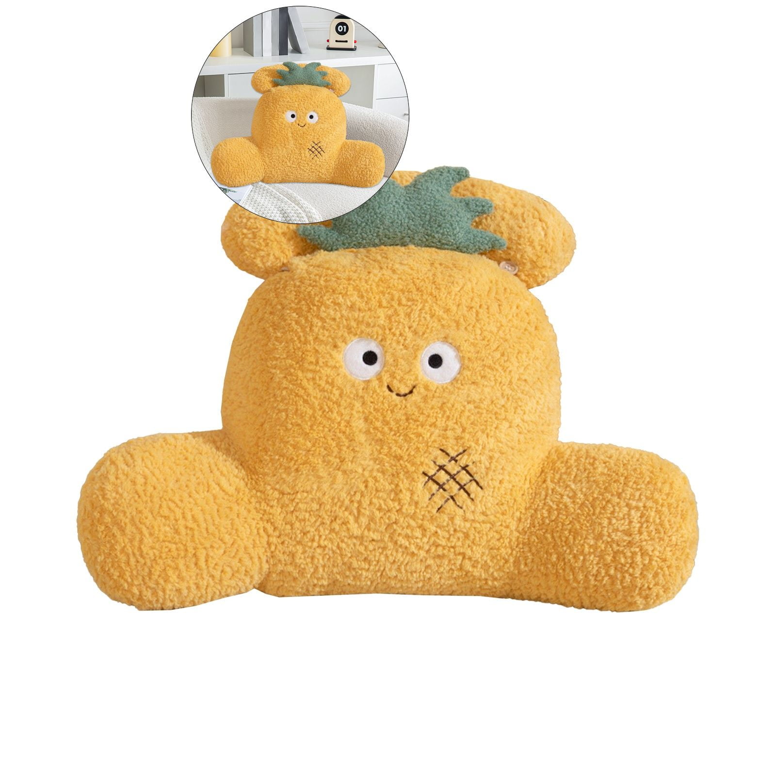 WNFJR Fluffy Back Support Pillow - Faux Fur Backrest Pillow, Furry ...