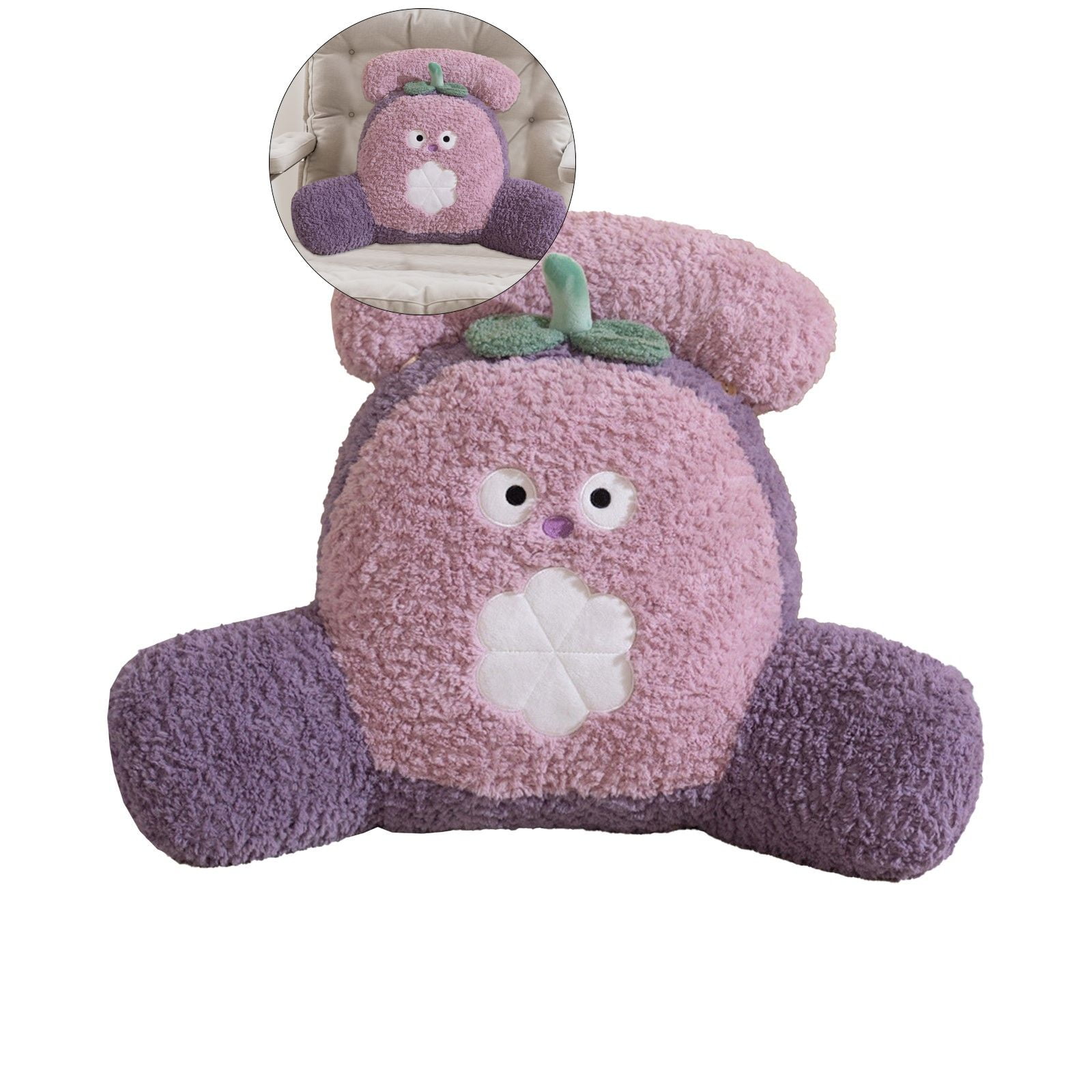WNFJR Fluffy Back Support Pillow - Faux Fur Backrest Pillow, Furry ...