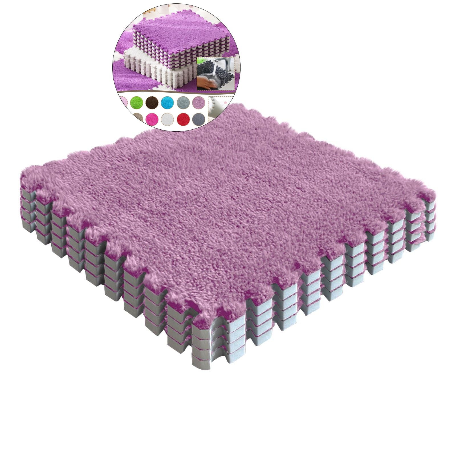 WNFJR Foam Carpet Tiles - 12 x 12 Inch, Carpet Squares Protective Floor ...