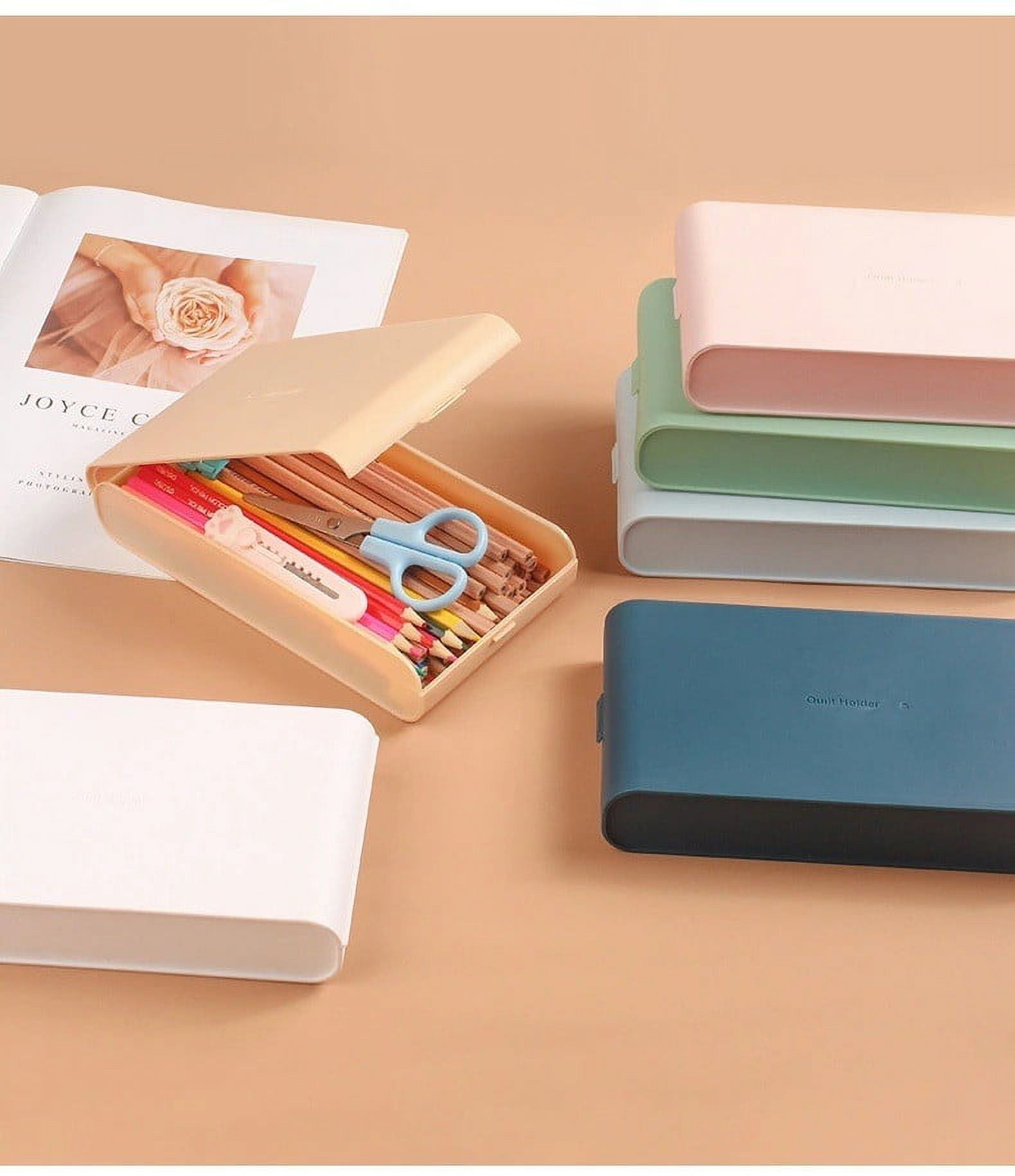 WNFJR Frosted Stationery Box, Double-layer Pencil Case, Multifunctional ...