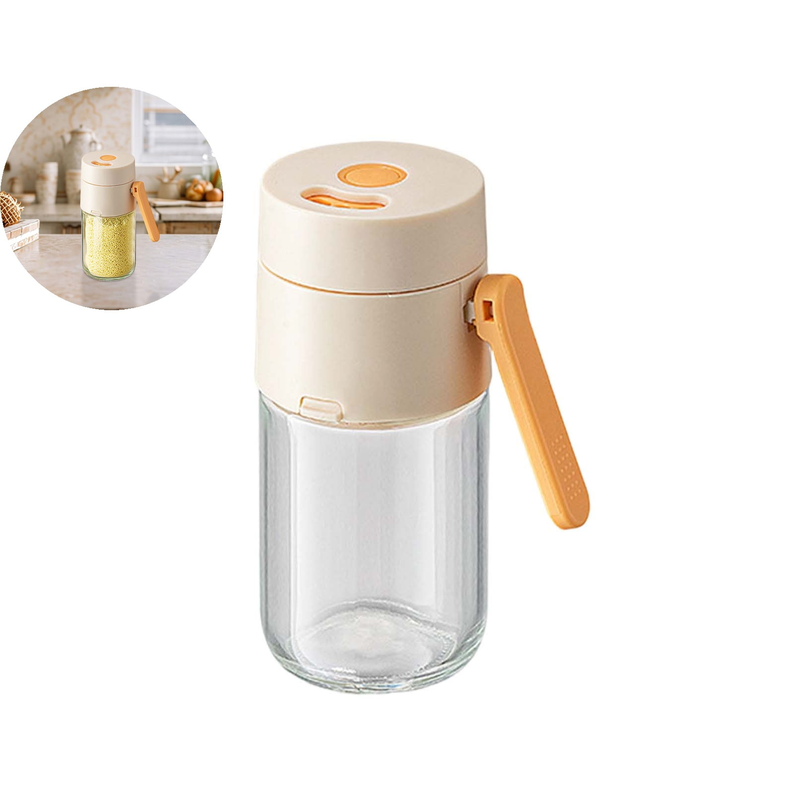 WNFJR Glass Seasoning Dispenser with Measuring Lid – Airtight Spice Jar ...