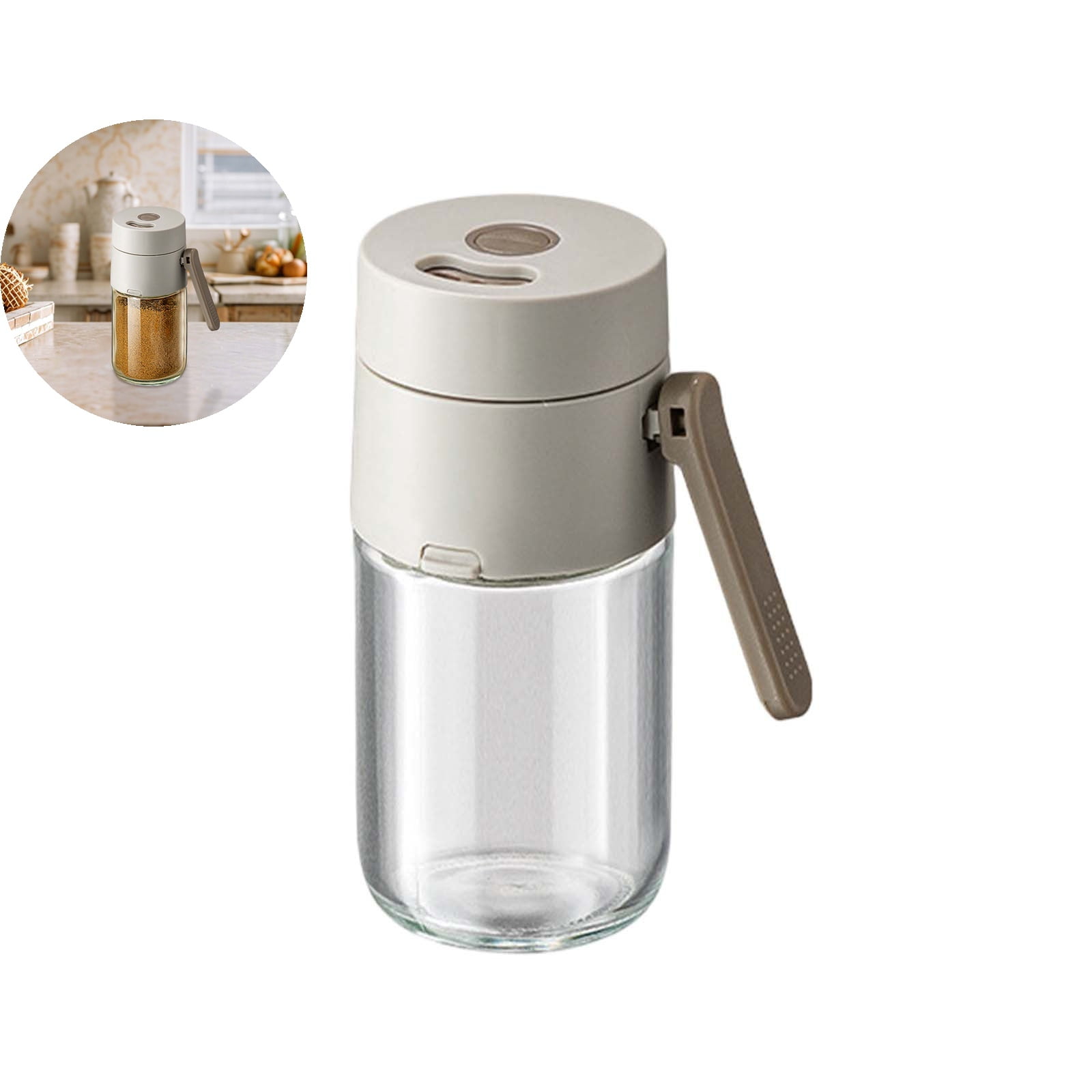 WNFJR Glass Seasoning Dispenser with Measuring Lid – Airtight Spice Jar ...