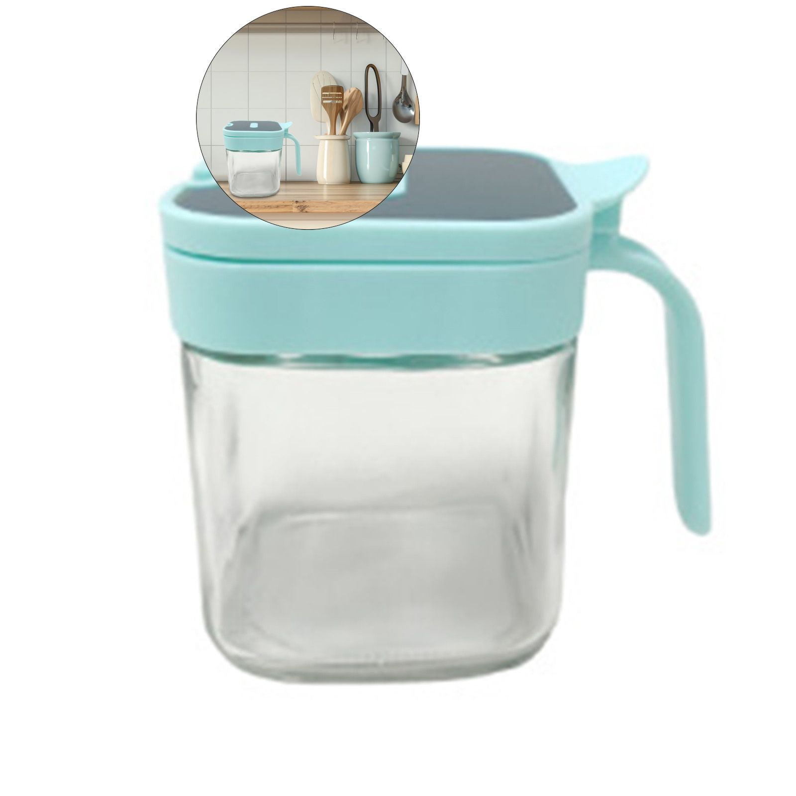 WNFJR Glass Spice Jar, Condiments Container Seasoning Jars, Kitchen ...