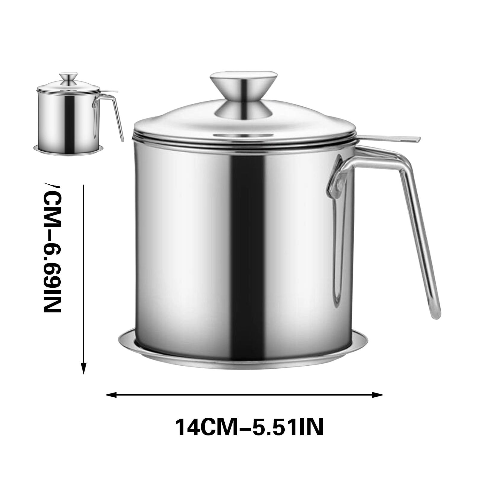 WNFJR Grease Container with Wooden Handle for Kitchen Oil Storage ...