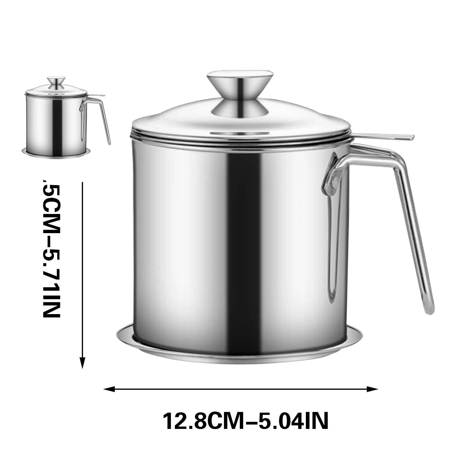 WNFJR Grease Container with Wooden Handle for Kitchen Oil Storage ...