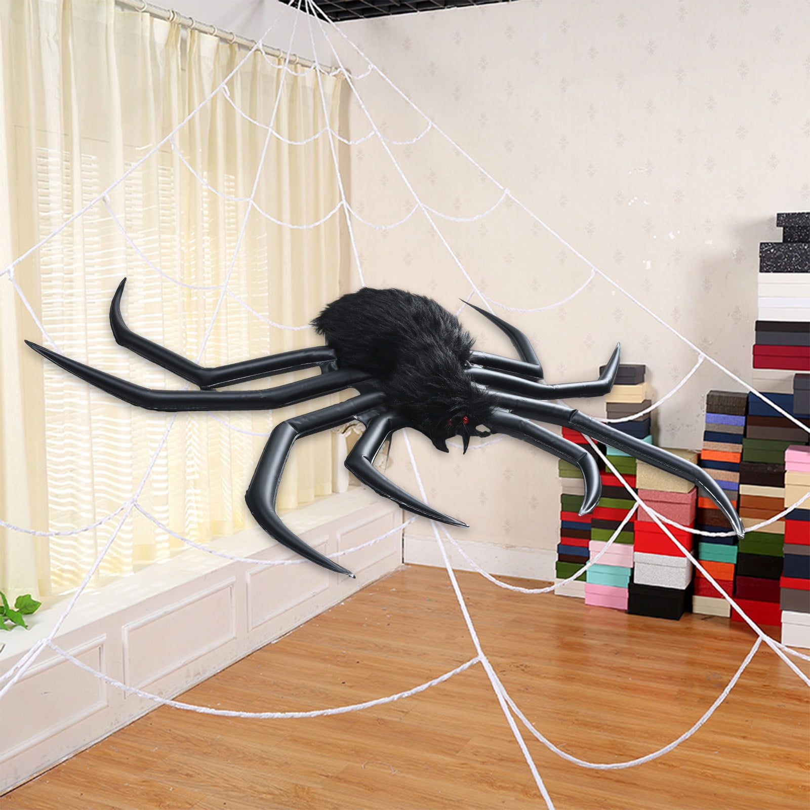 WNFJR Halloween Inflatable Spider - Outdoor Decorations for Hairy Black ...