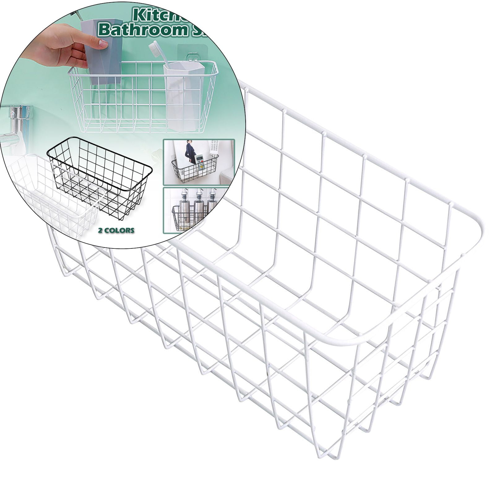 WNFJR Hanging Kitchen Baskets For Storage Adhesive Sturdy Small Wire ...