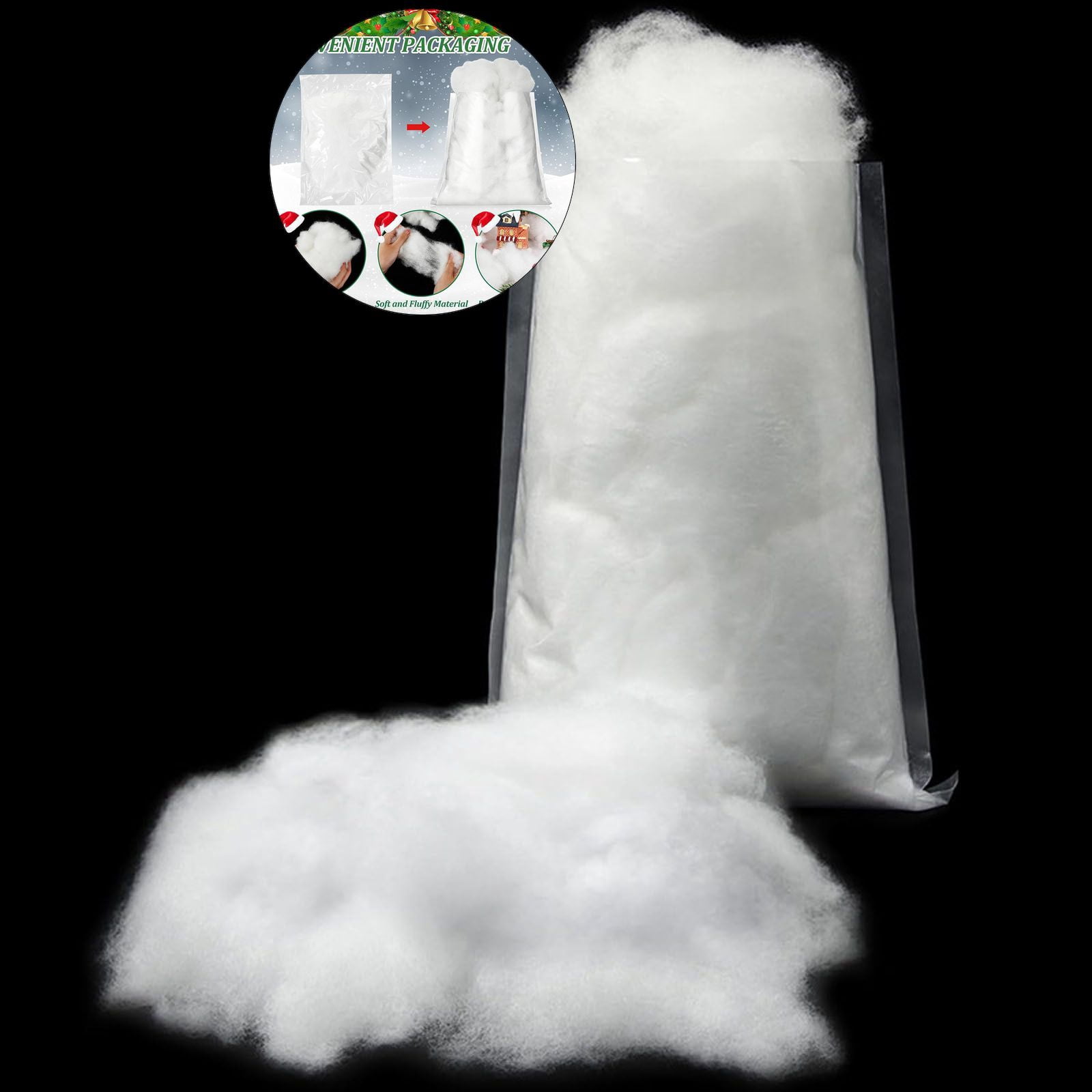 WNFJR Happy New Year Fake Snow Decoration Artificial Fluffy Snow Fiber ...