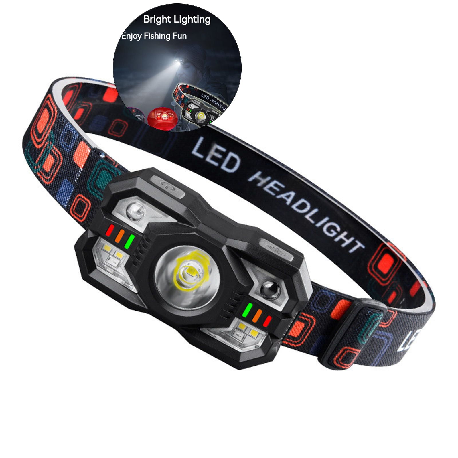 WNFJR Headlamp Flashlight, Ultra-Light Bright LED Rechargeable ...