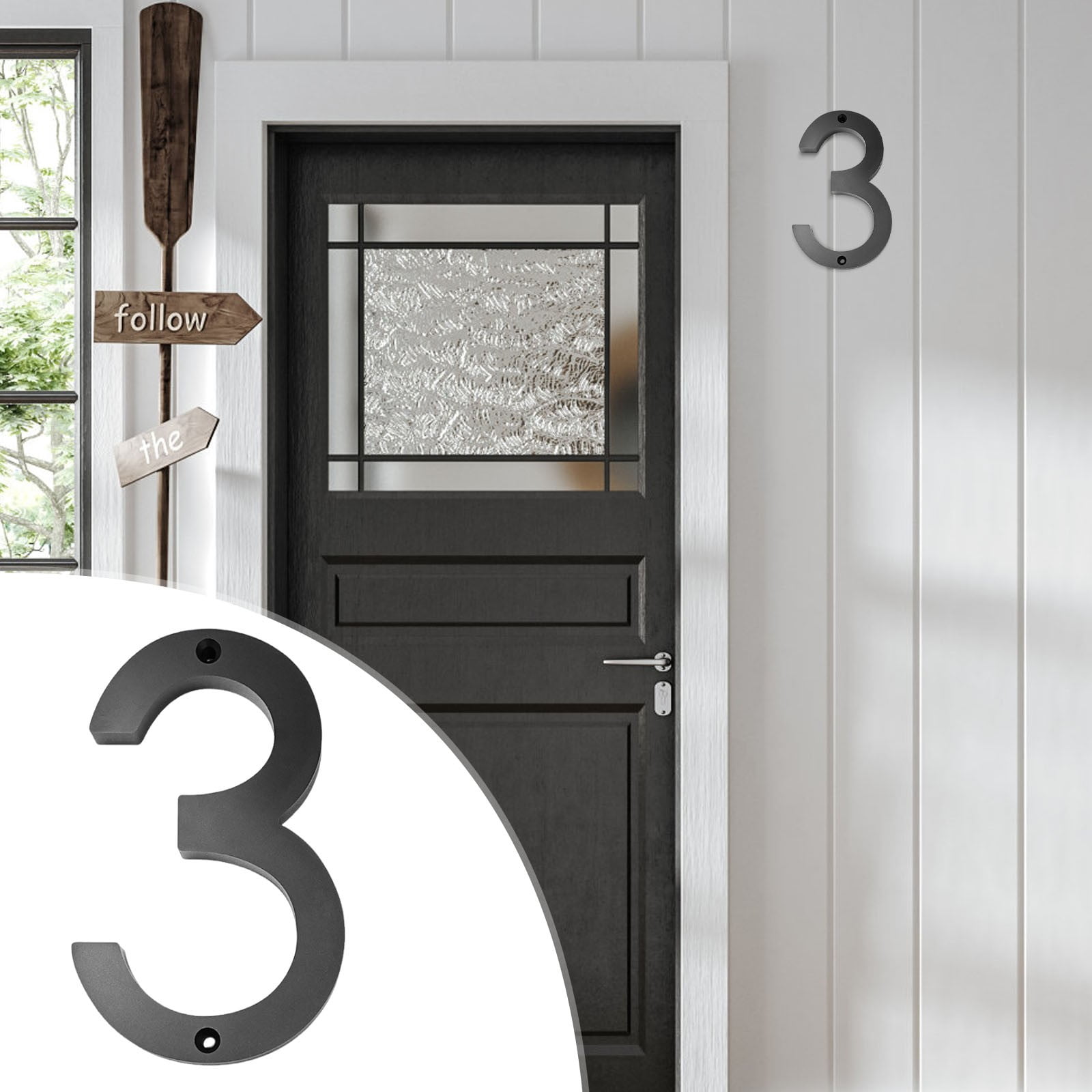 WNFJR House Numbers for Outside- 5 Inch Screw in Stainless Steel ...