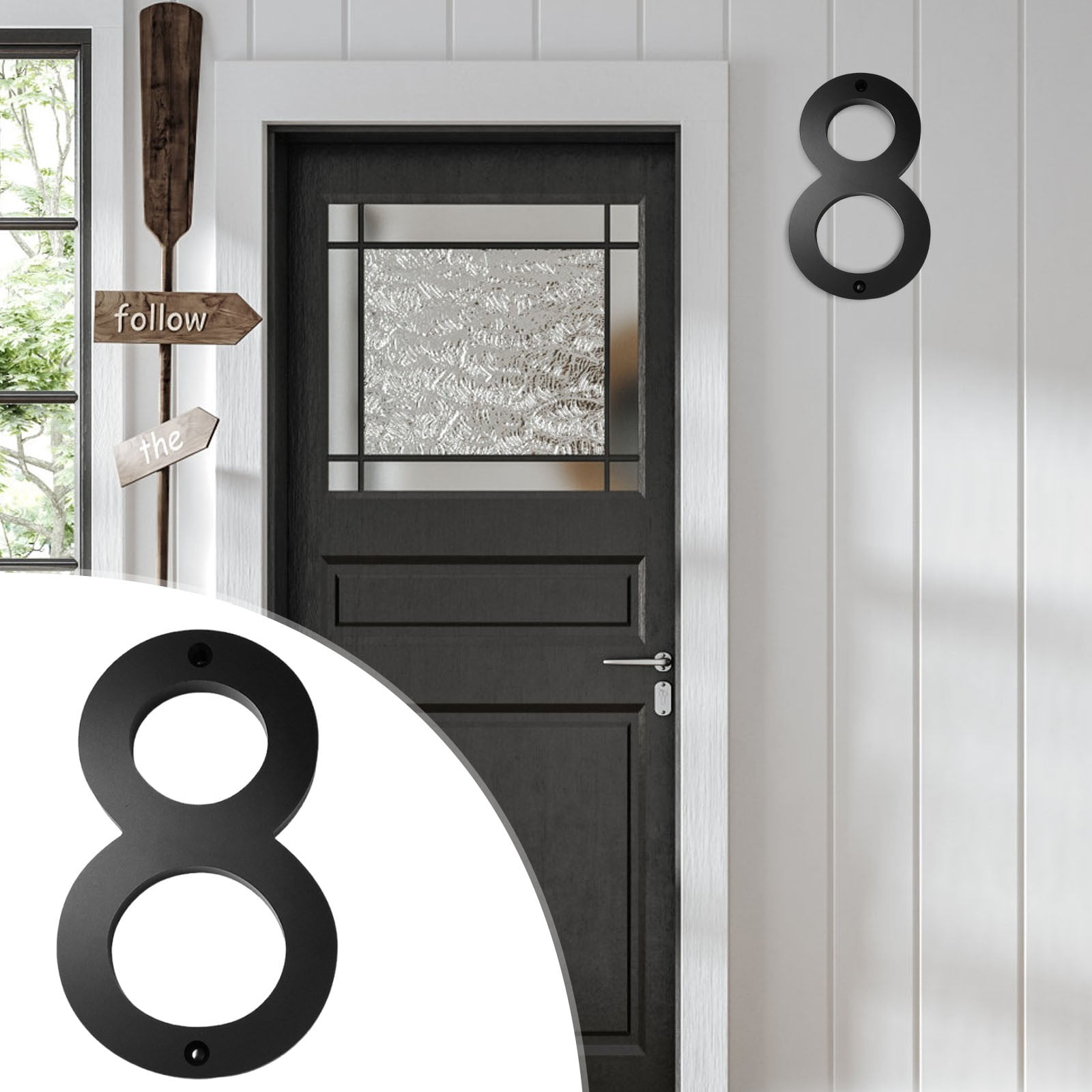 WNFJR House Numbers for Outside- 5 Inch Screw in Stainless Steel ...