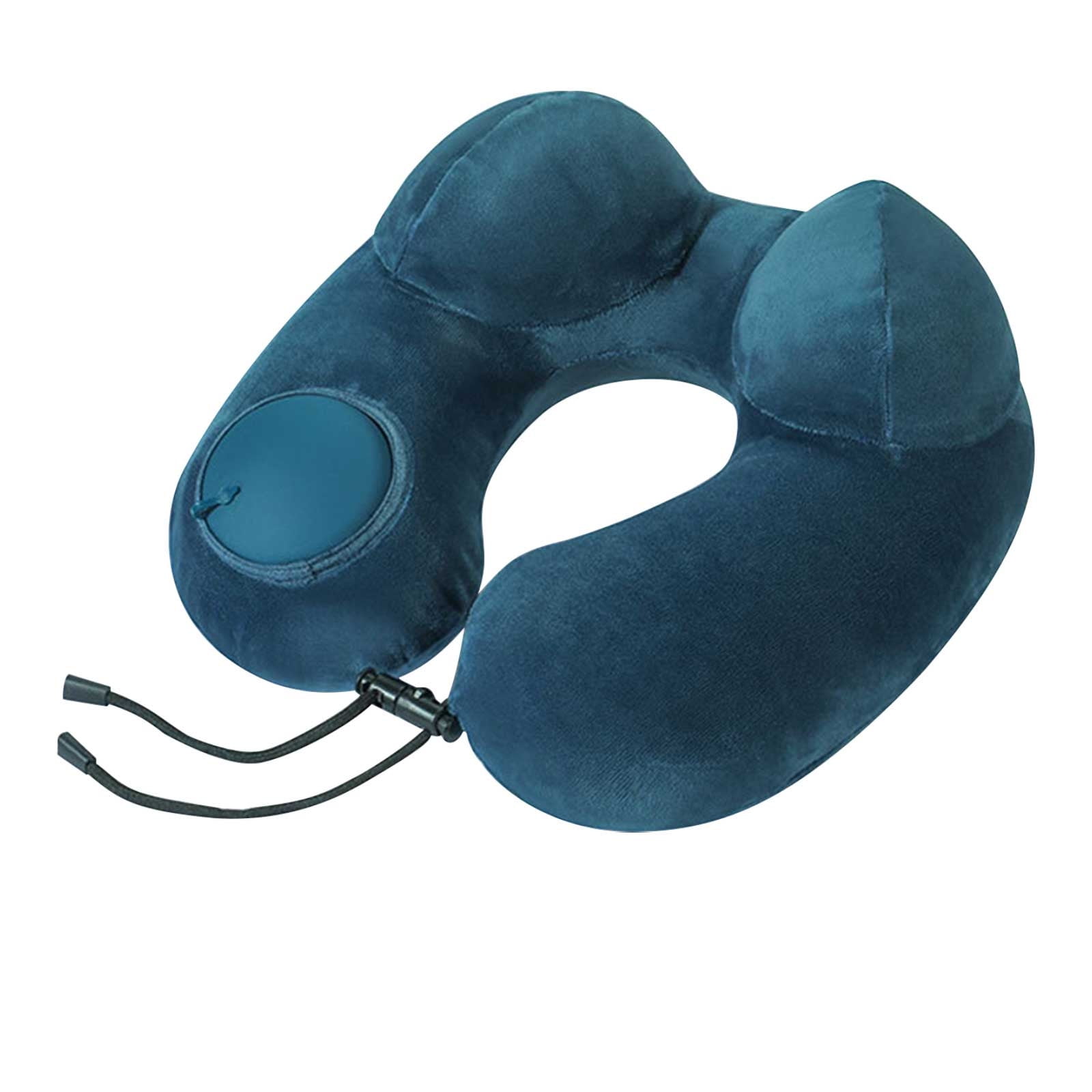 WNFJR Inflatable Travel Neck Pillow for Airplane Sleeping, Adjustable ...