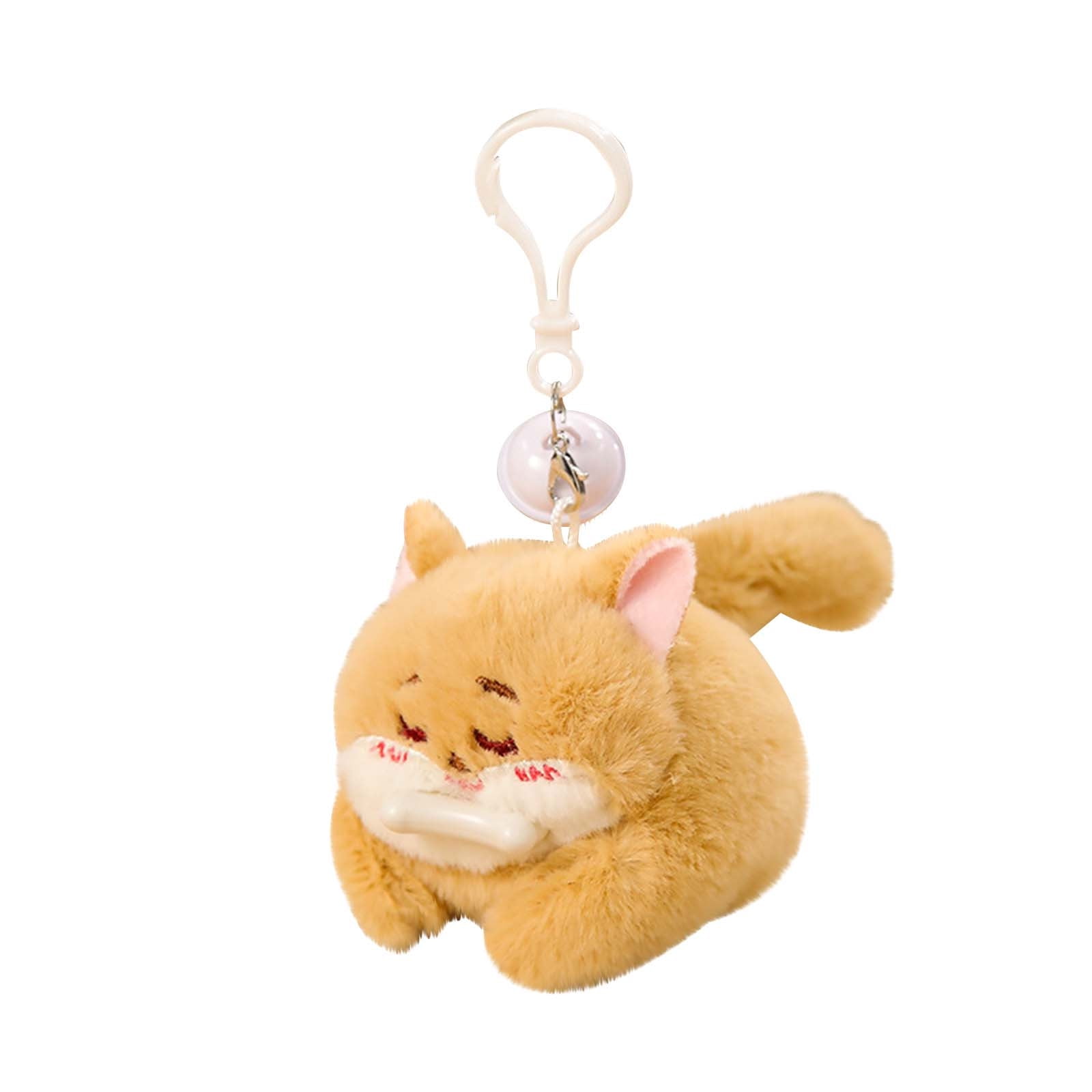 WNFJR Keychain Bell with Pull Rope and Wagging Tail - Adorable Treasure Doll Dog Plush Toy ...