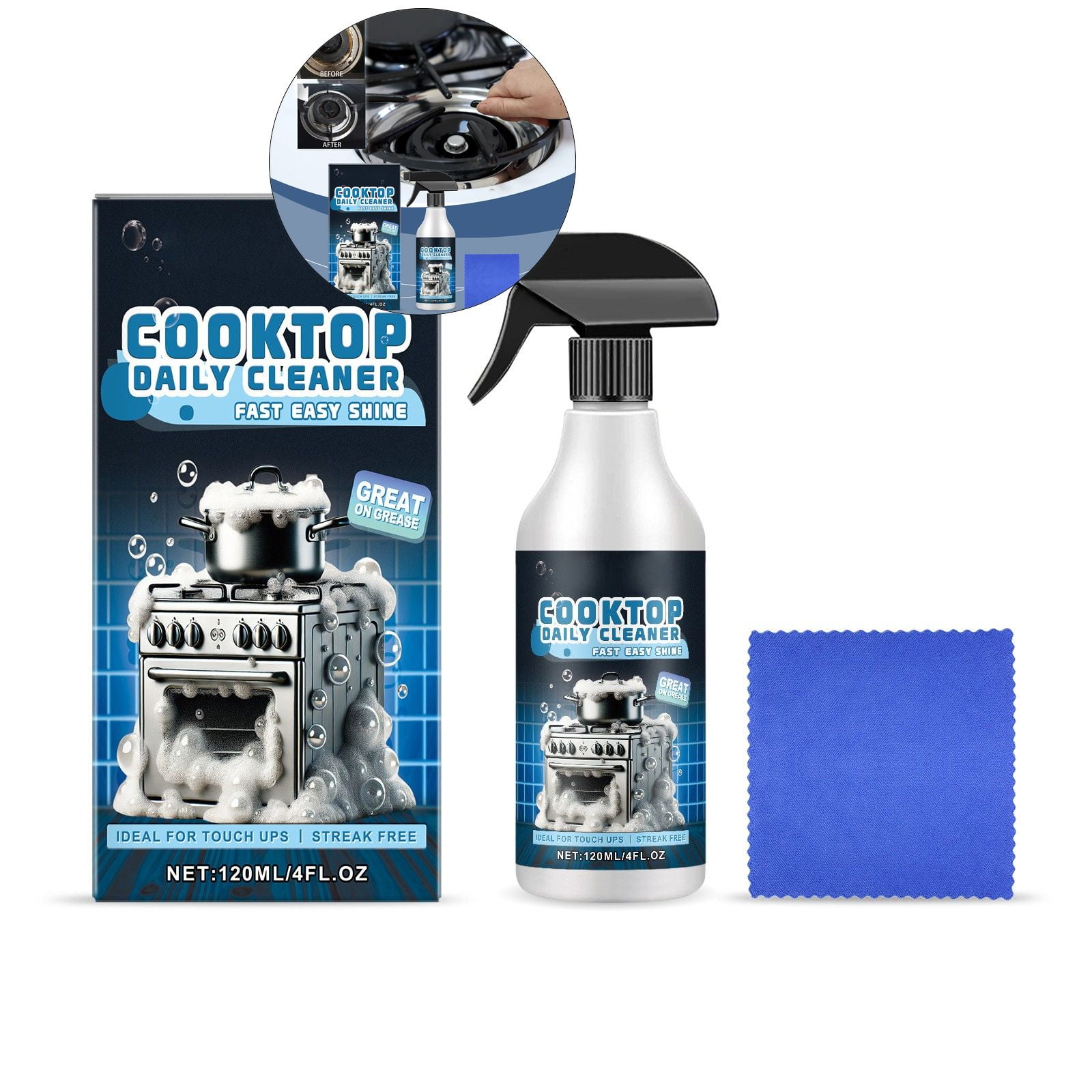 WNFJR Kitchen Cleaner, Stove Foam Cleaner, Cooktop Daily Cleaner, Range ...