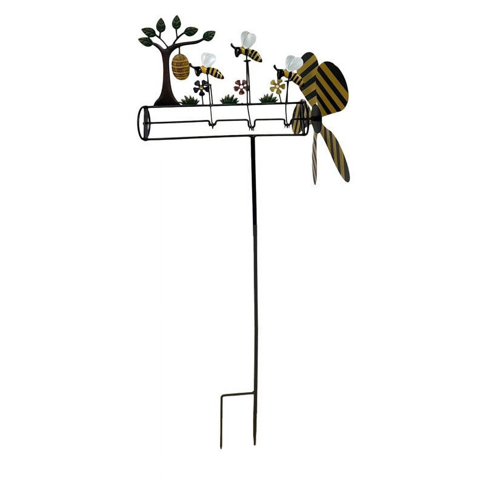 WNFJR Metal Bee Windmill Decor Outdoor Garden Windmill Ornament Cute ...